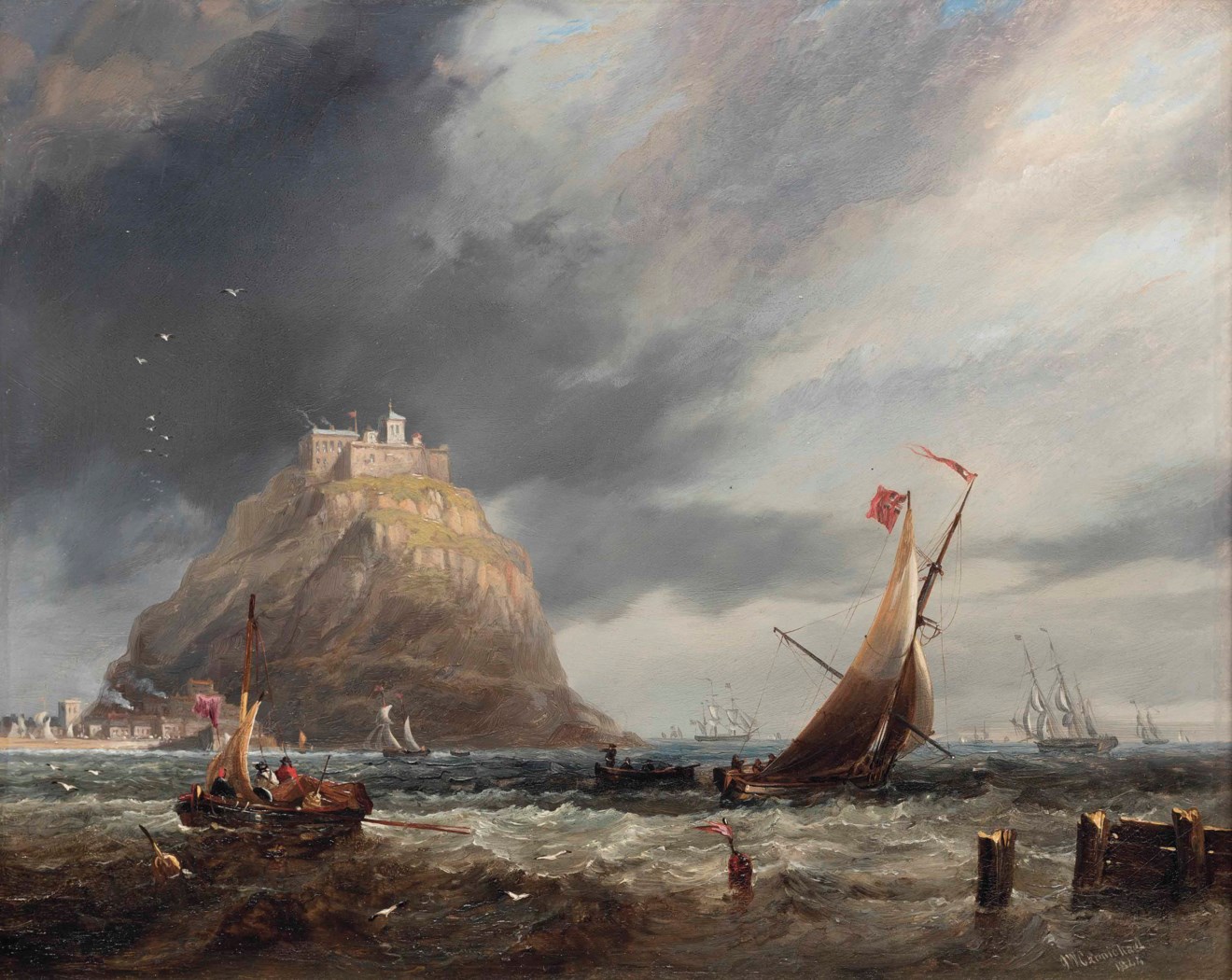John Wilson Carmichael (1800-1868), St Michael's Mount, Cornwall ...