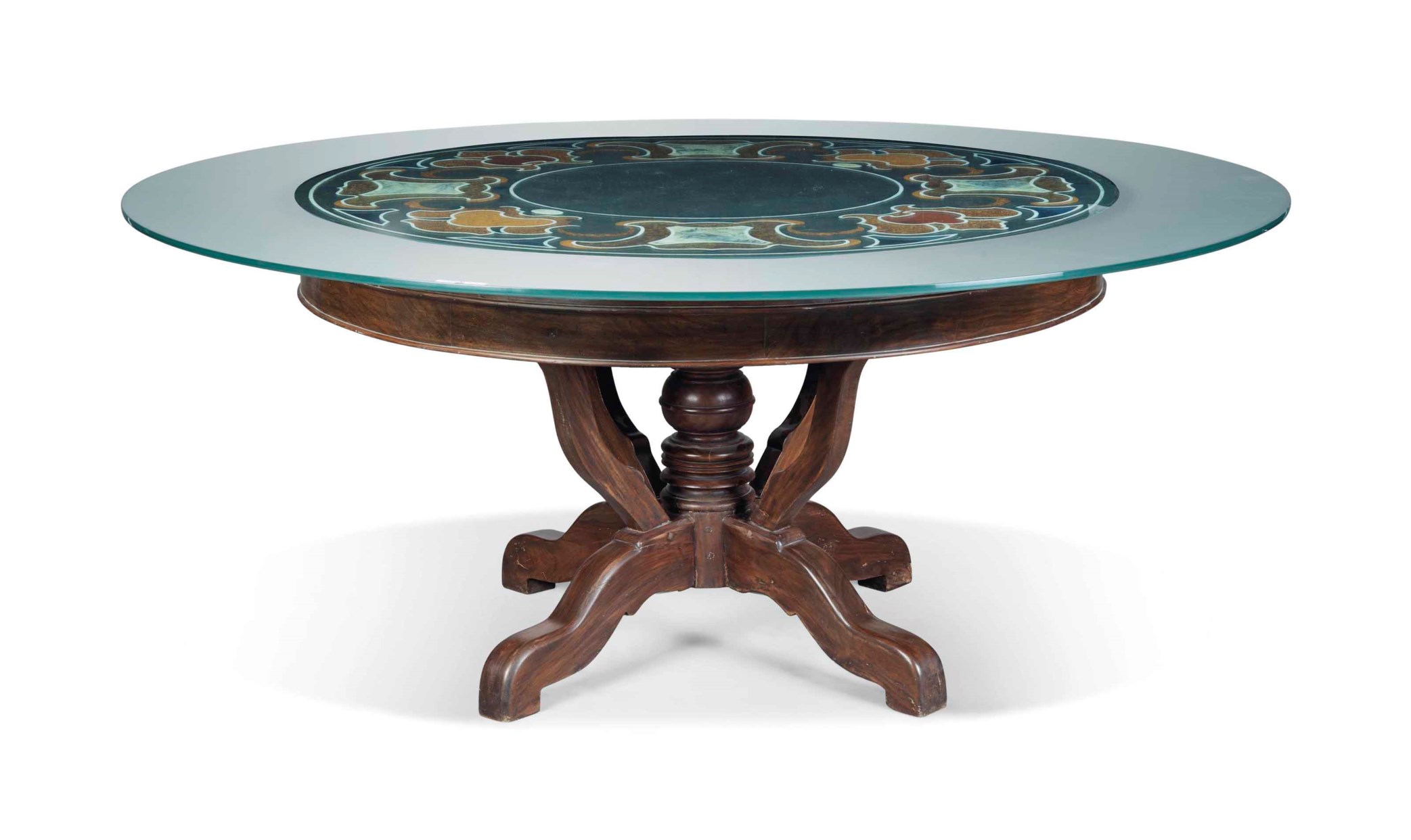 A LARGE CIRCULAR SLATE-TOP TABLE, 20TH CENTURY | Christie's