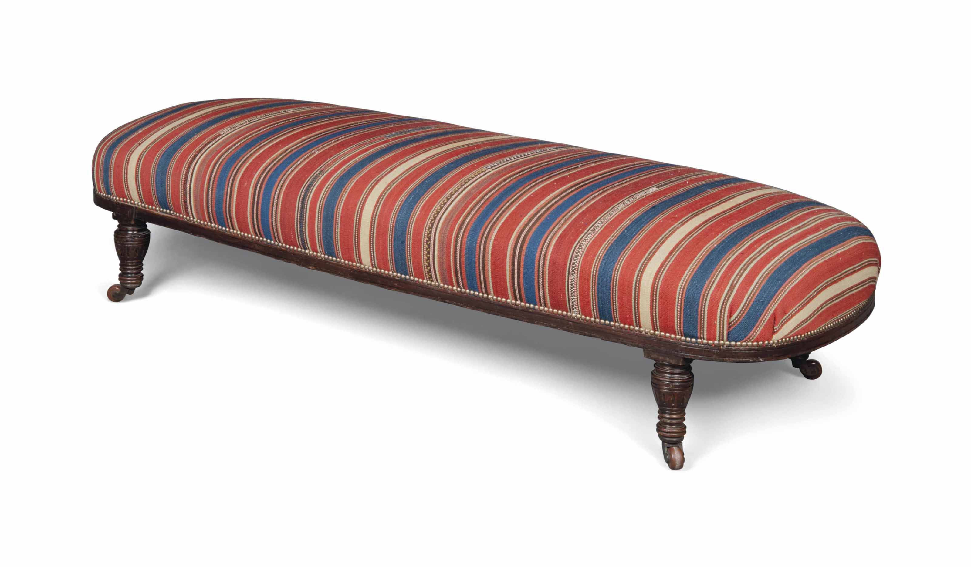 A LATE VICTORIAN LONG STOOL