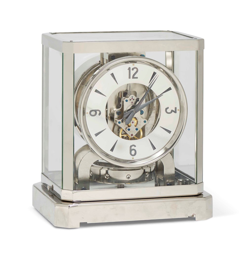 A SWISS RHODIUM-PLATED ATMOS CLOCK, JAEGER-LECOULTRE, SWITZERLAND, MID ...