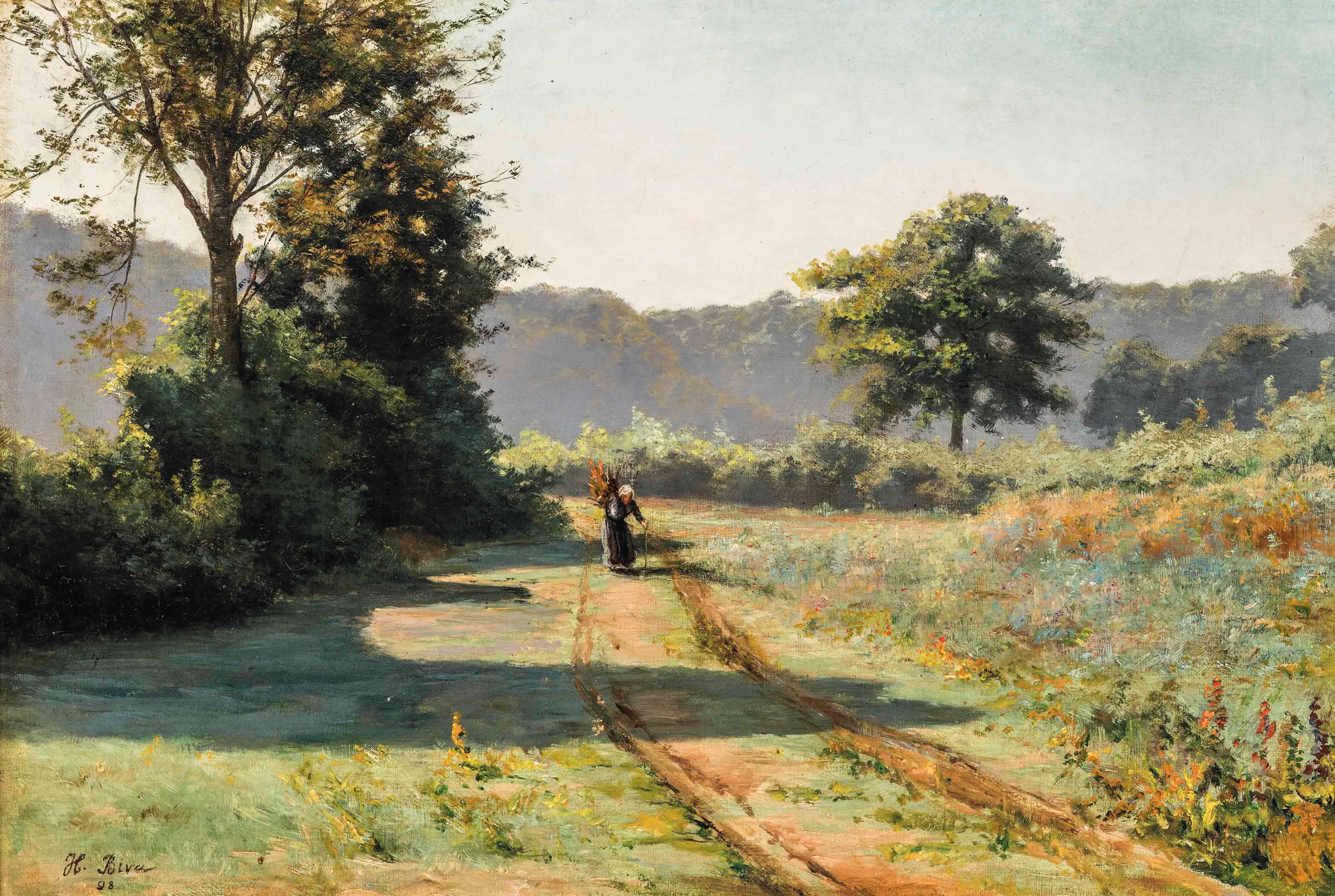 Henri Biva (French, 1848-1928), Gathering firewood | Christie's