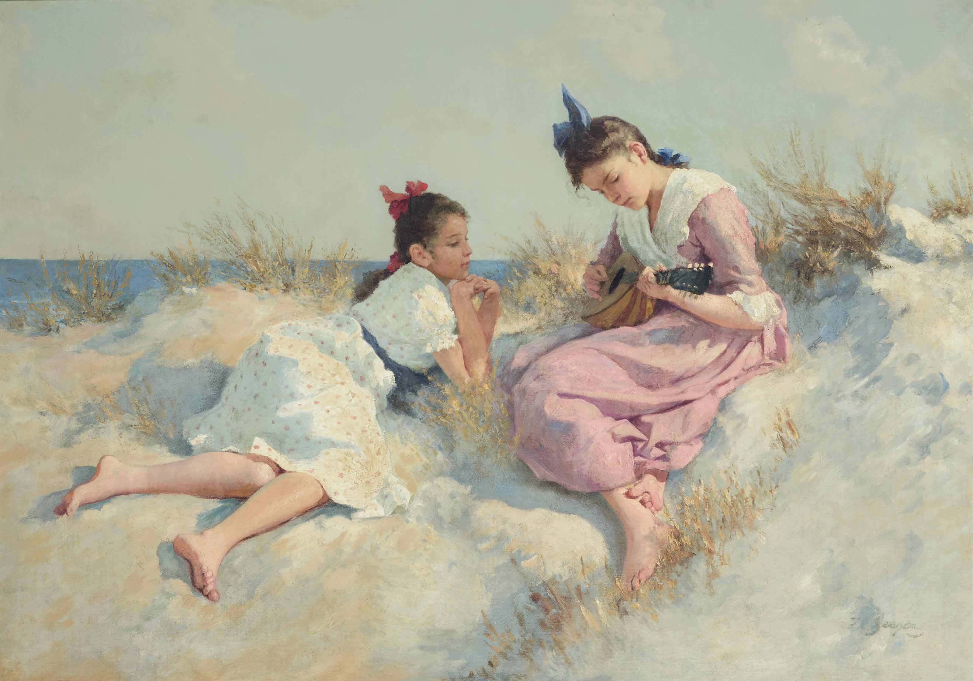 Hermann Seeger (Germany, 1857-1920) , Music in the dunes | Christie's