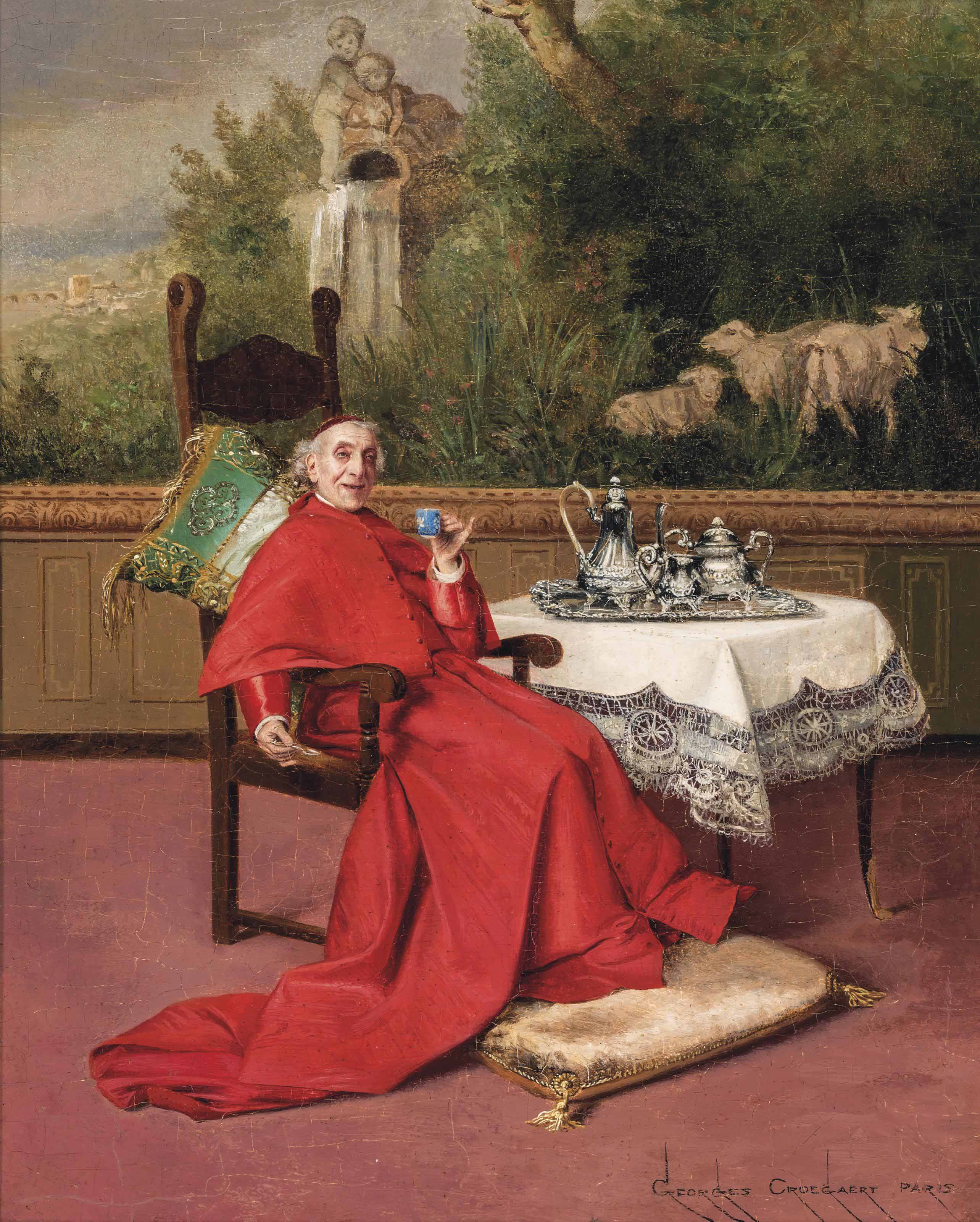 Georges Croegaert (BELGIAN, 1848-1923) , A light refreshment | Christie's