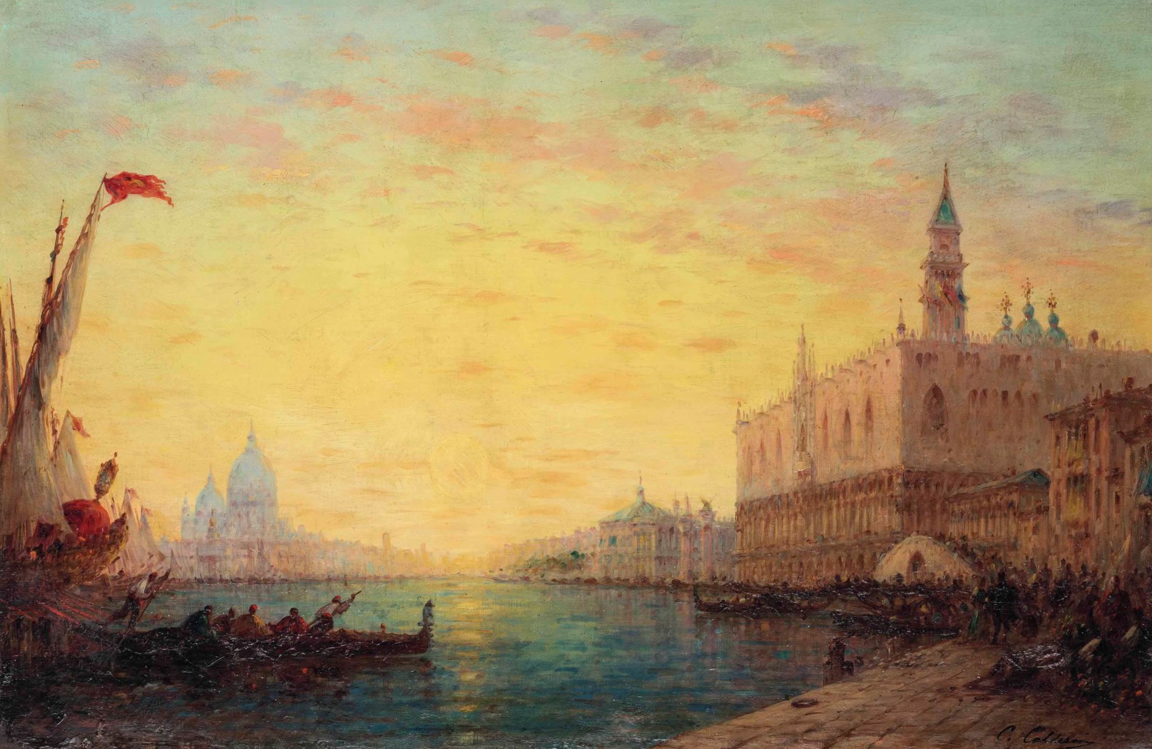 Charles Clément Calderon (FRENCH, 1870-1906), Sunset over the Grand ...