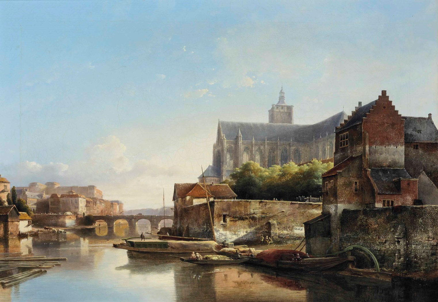 Kasparus Karsen (Dutch, 1810-1896), A calm waterway | Christie's