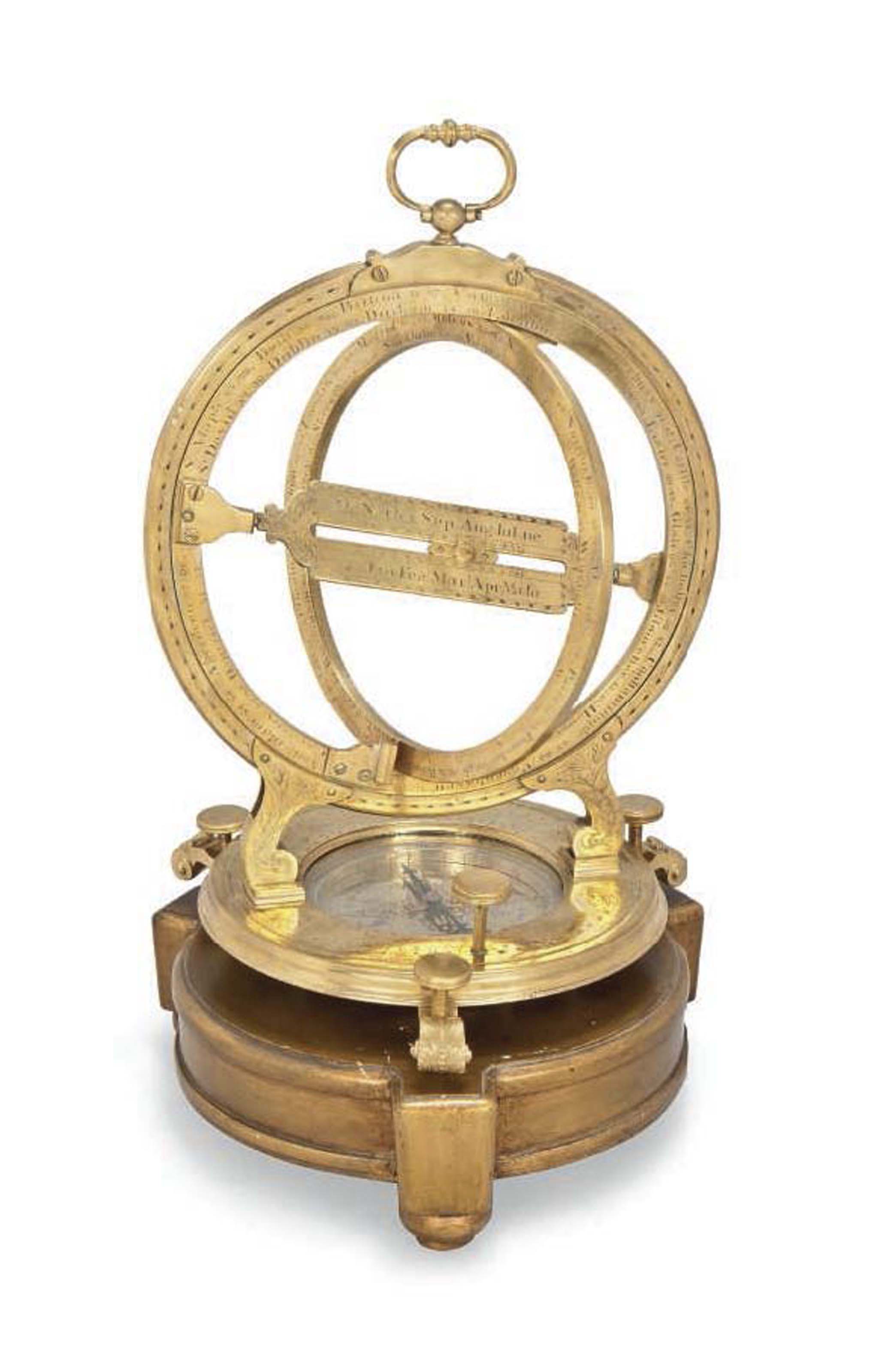 A GEORGE III STANDING UNIVERSAL EQUINOCTIAL RING DIAL