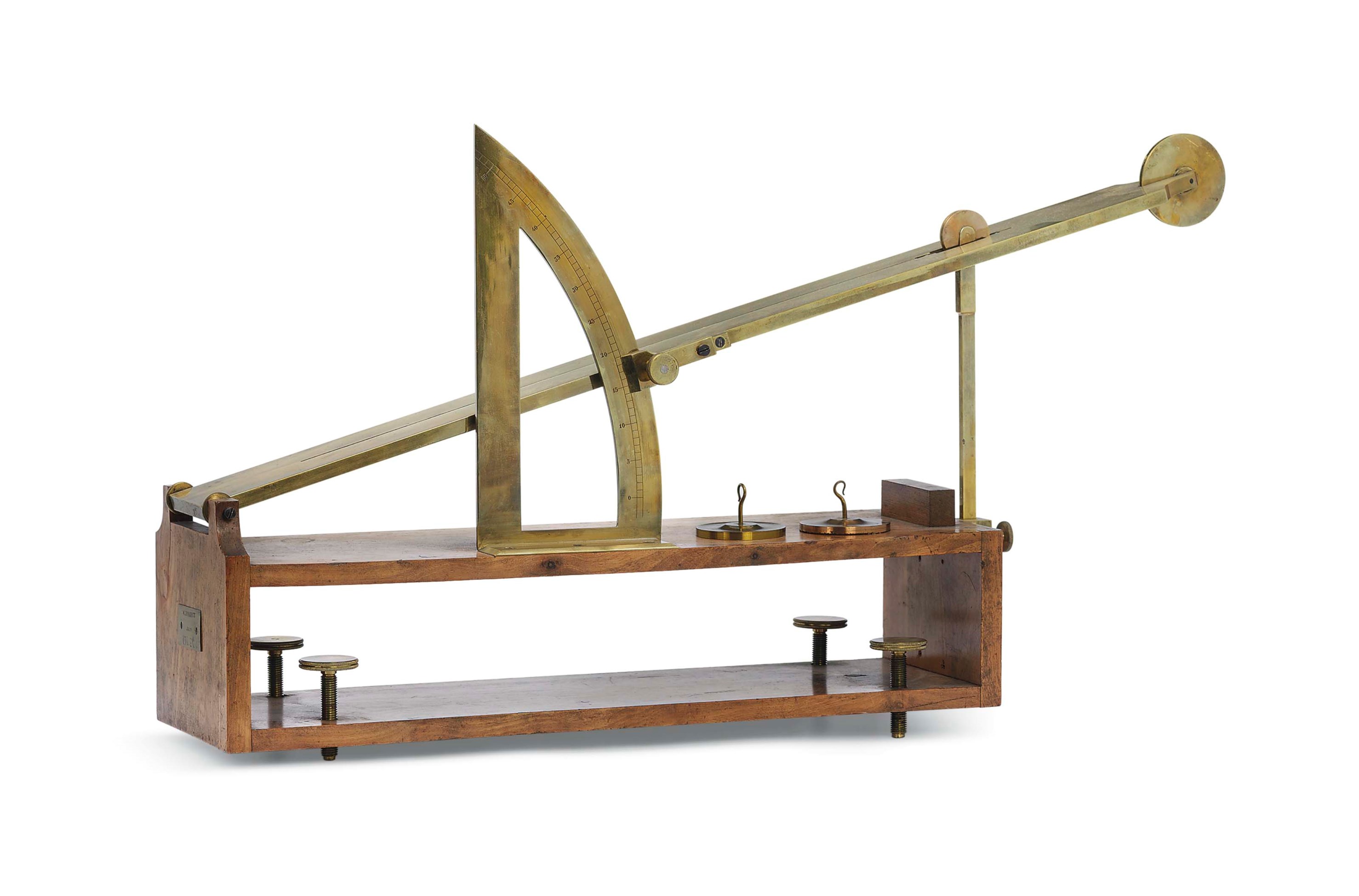 DEMONSTRATION APPARATUS FOR COEFFICIENT OF FRICTION, 19TH CENTURY ...