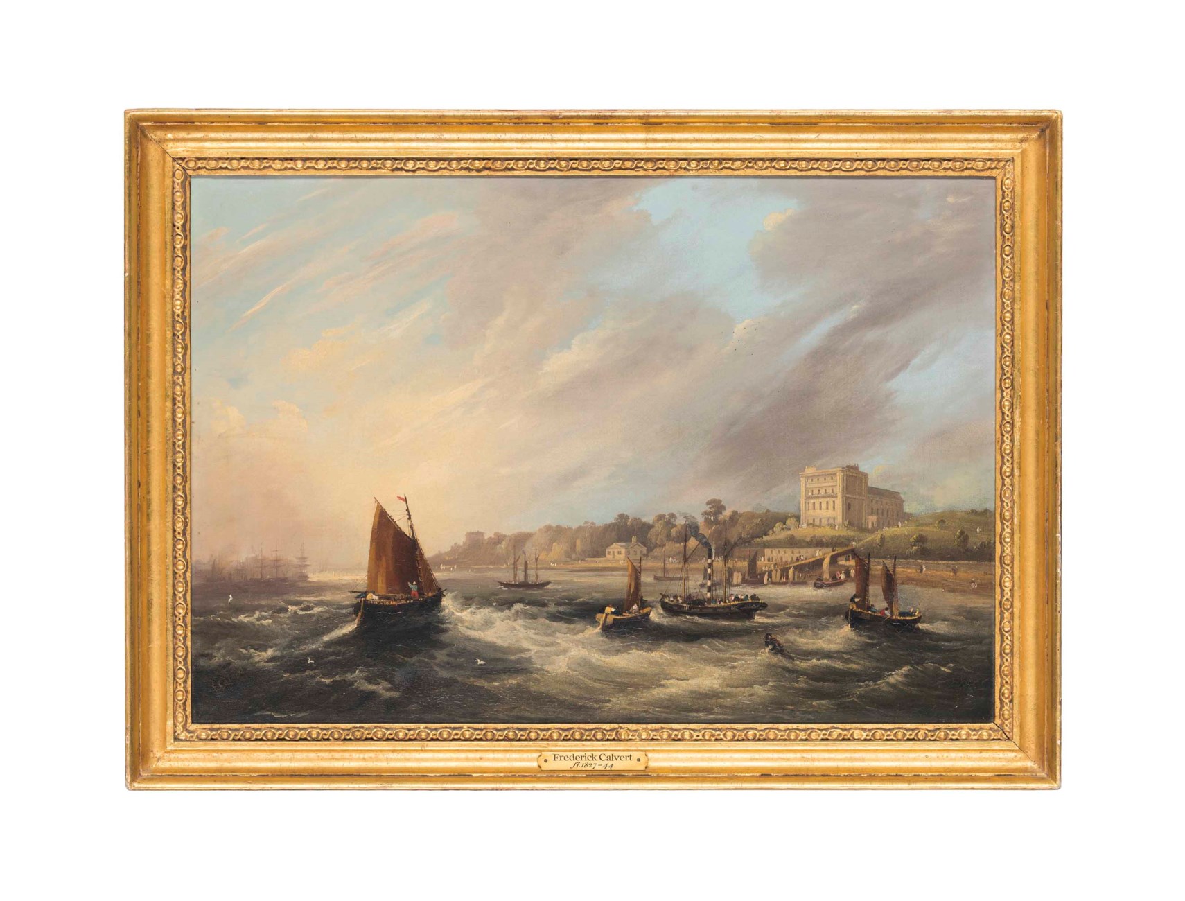 Frederick Calvert (1785-1844), A paddle steamer ferrying passengers on ...