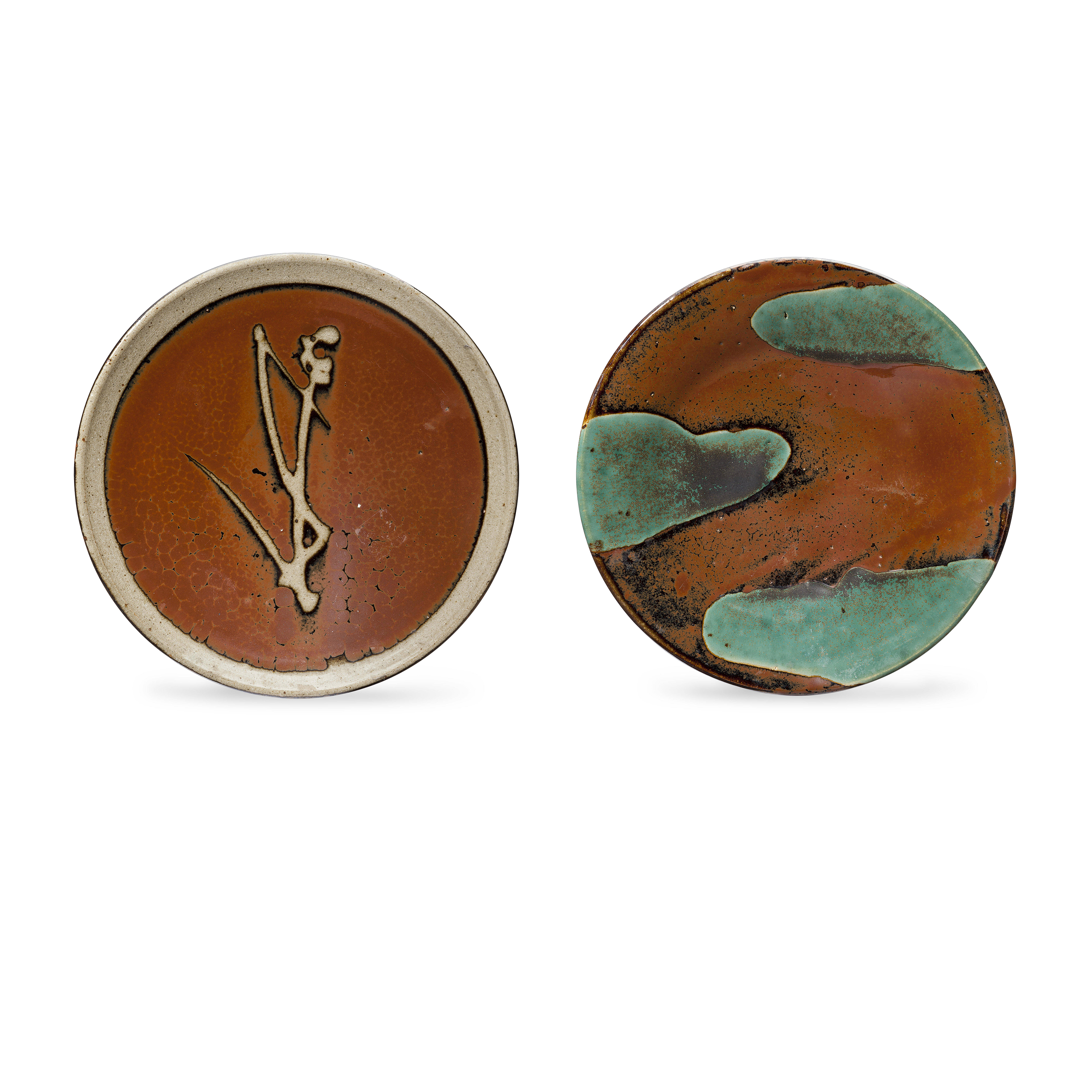 HAMADA SHOJI (1894 - 1978), TWO STONEWARE DISHES | Christie’s