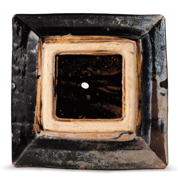 HAMADA SHOJI (1894 - 1978), A SQUARE STONEWARE DISH WITH CROSS DESIGN ...