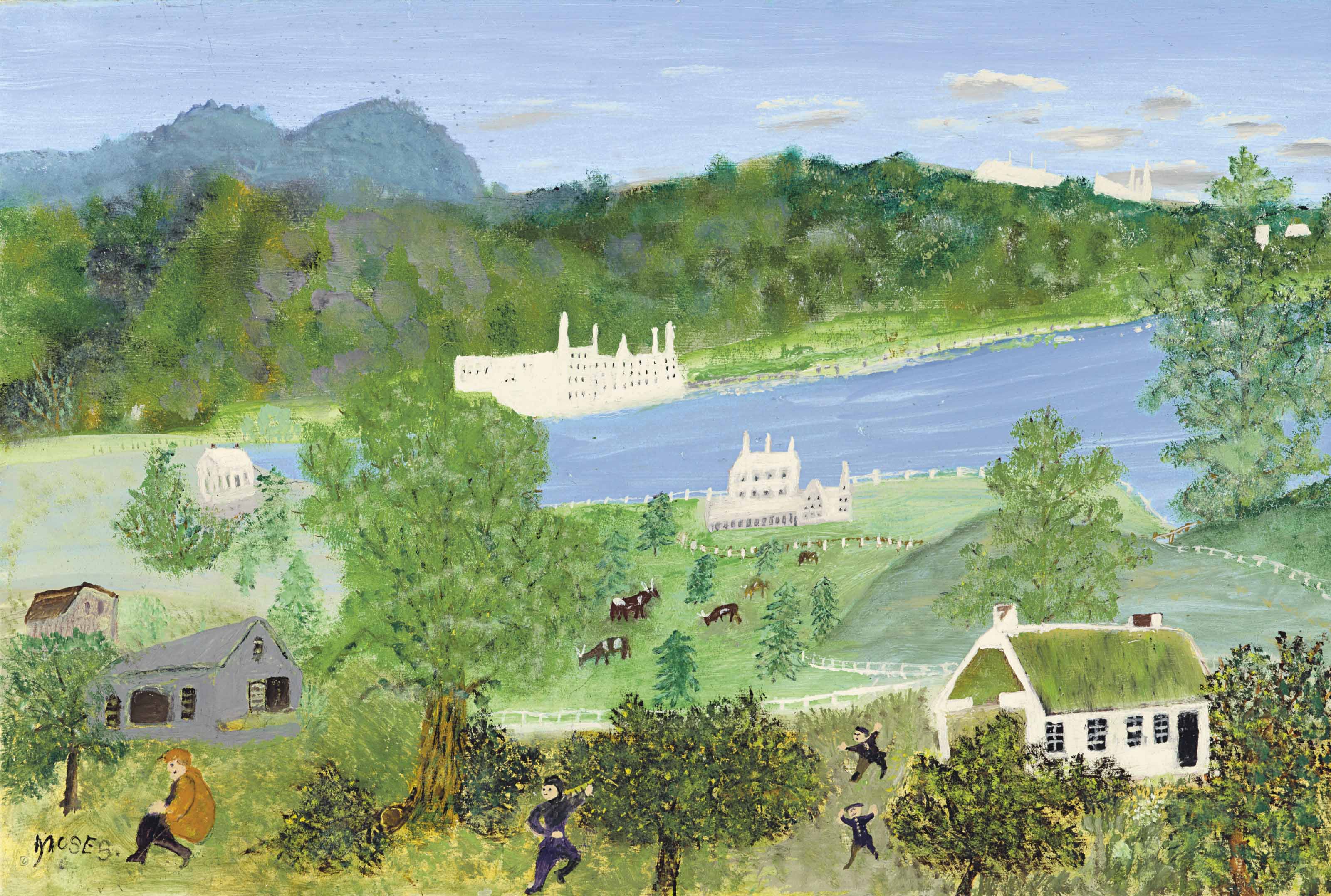 Anna Mary Robertson 'Grandma' Moses (1860-1961), The Deep River ...