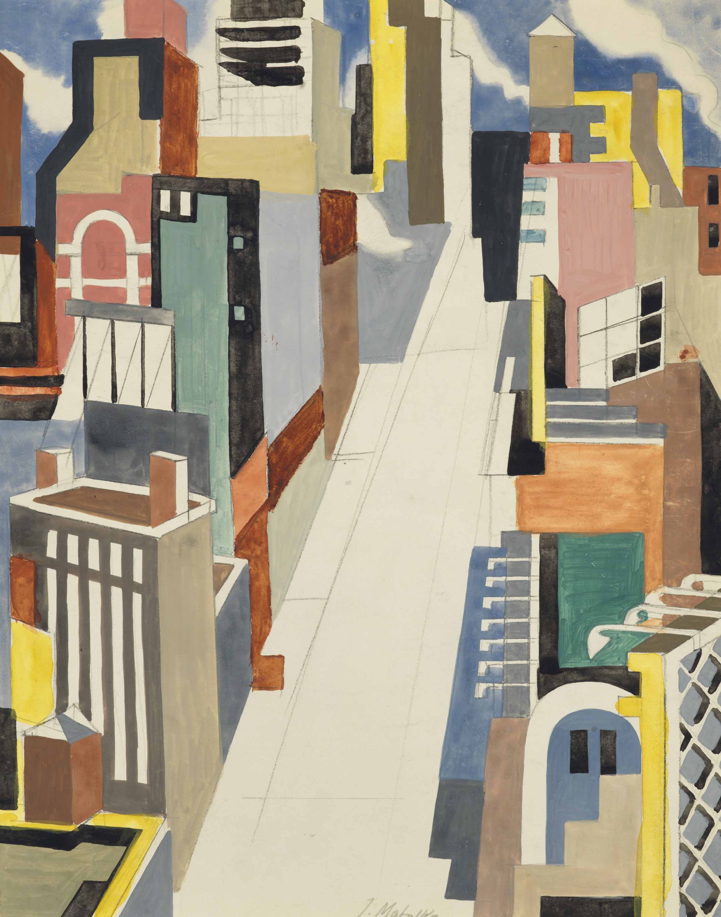 Jan Matulka (1890-1972), Cityscape | Christie’s