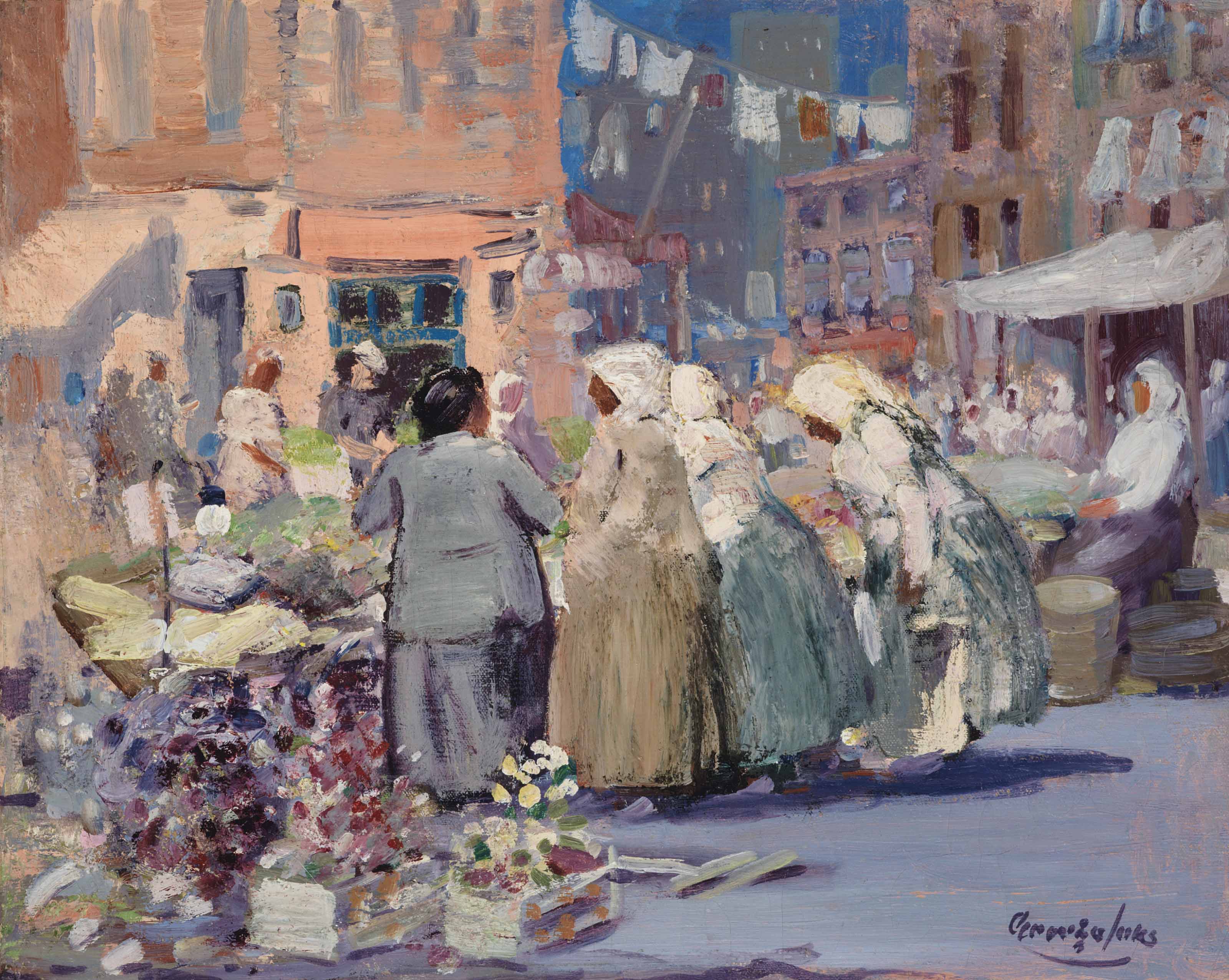 George Benjamin Luks (1867-1933), Spring Morning, Houston and Division ...