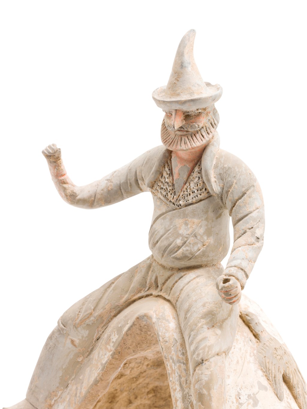 A FINE PAINTED POTTERY BACTRIAN CAMEL WITH SOGDIAN RIDER, TANG DYNASTY ...