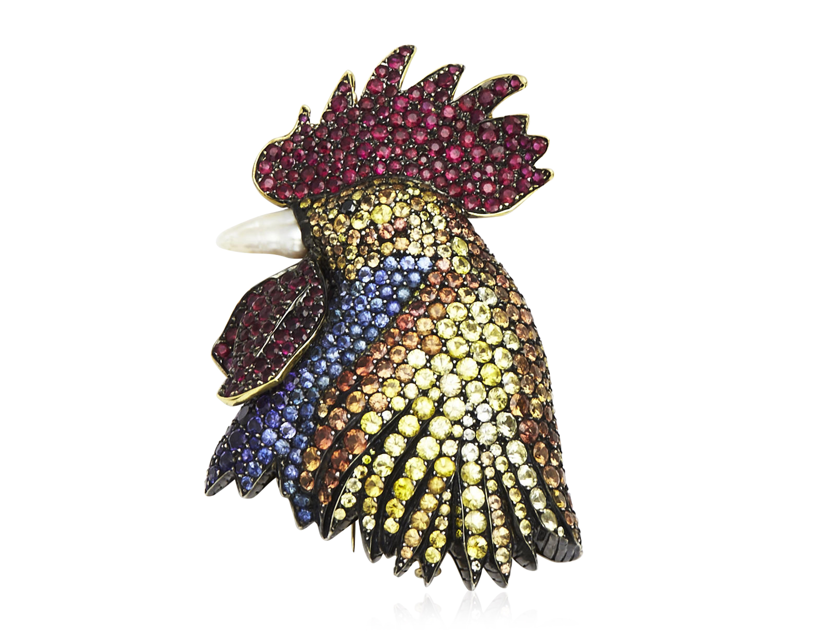 MULTI-GEM ROOSTER BROOCH, | Christie’s