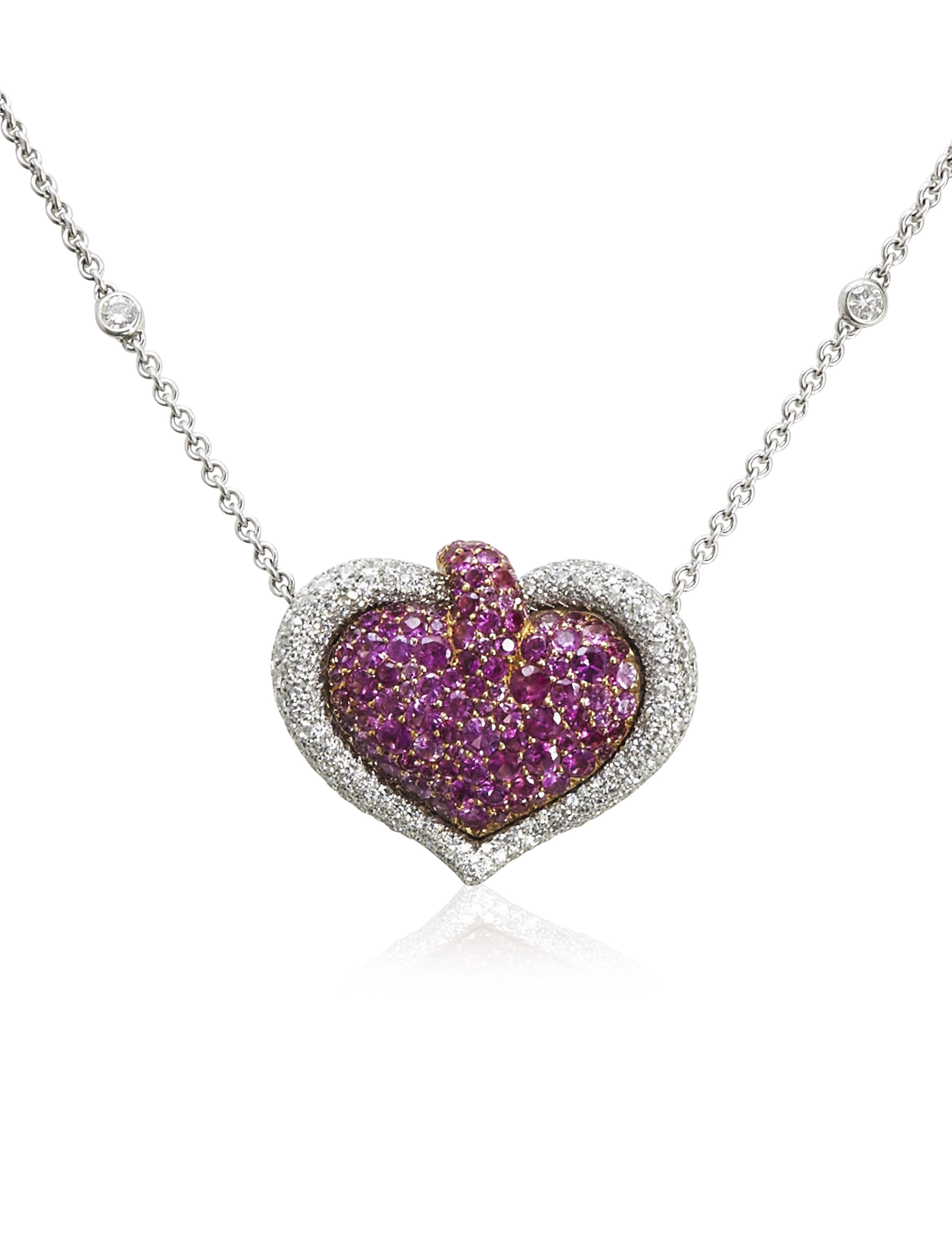 RUBY AND DIAMOND HEART PENDANT NECKLACE, | Christie’s