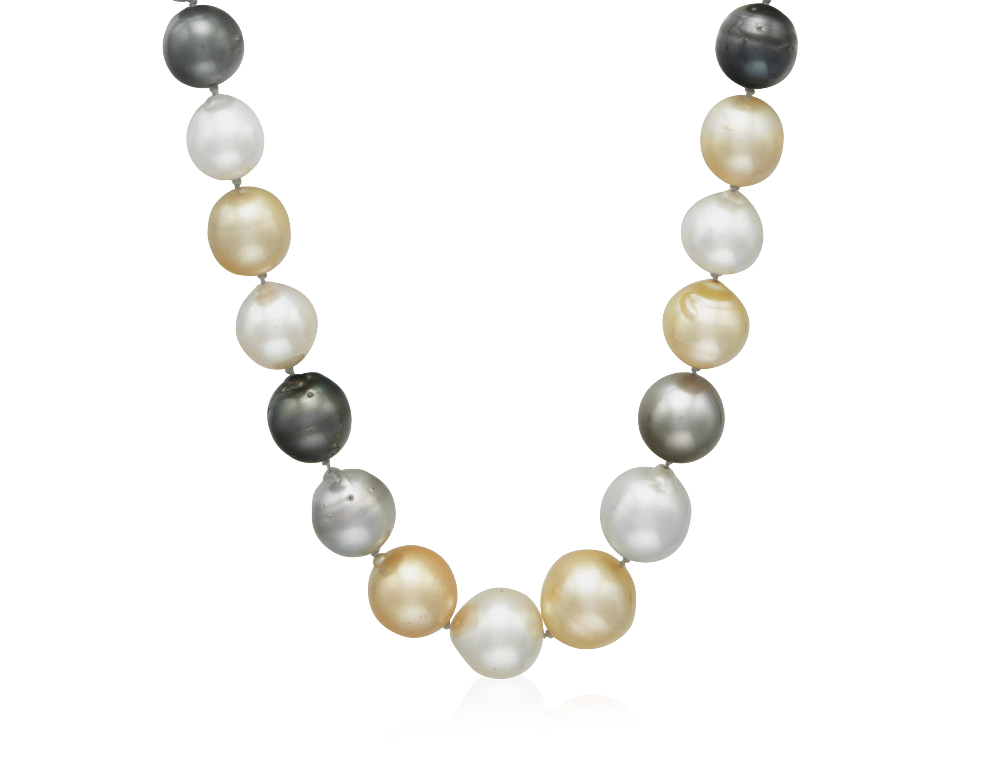 TRI-COLORED CULTURED PEARL LONG NECKLACE, | Christie’s