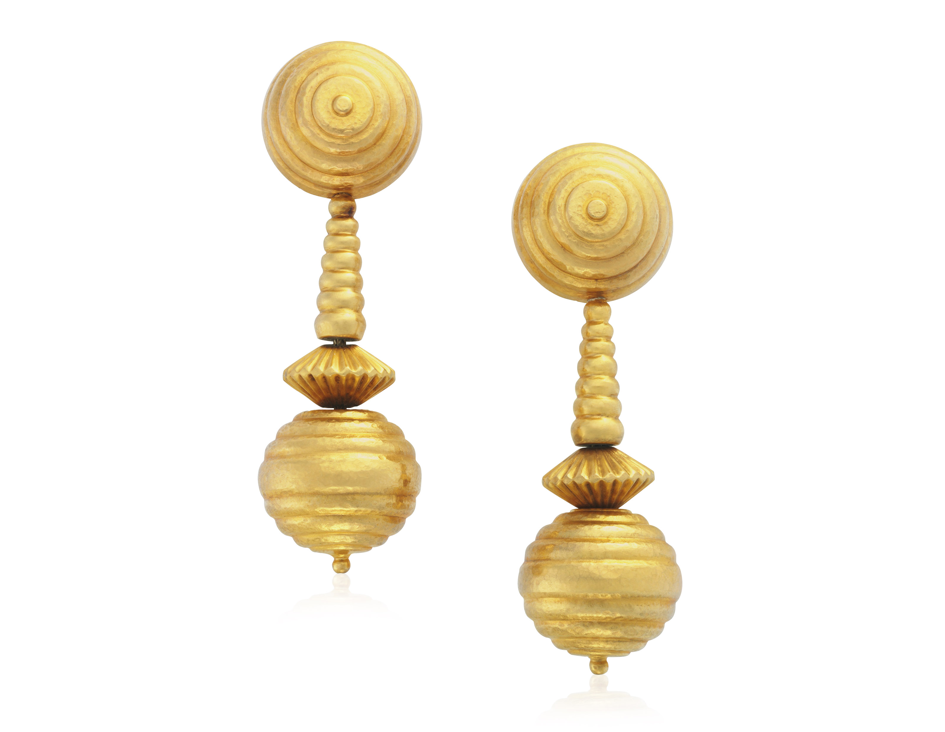 LALAOUNIS LARGE SCULPTED GOLD EARRINGS, | Christie’s