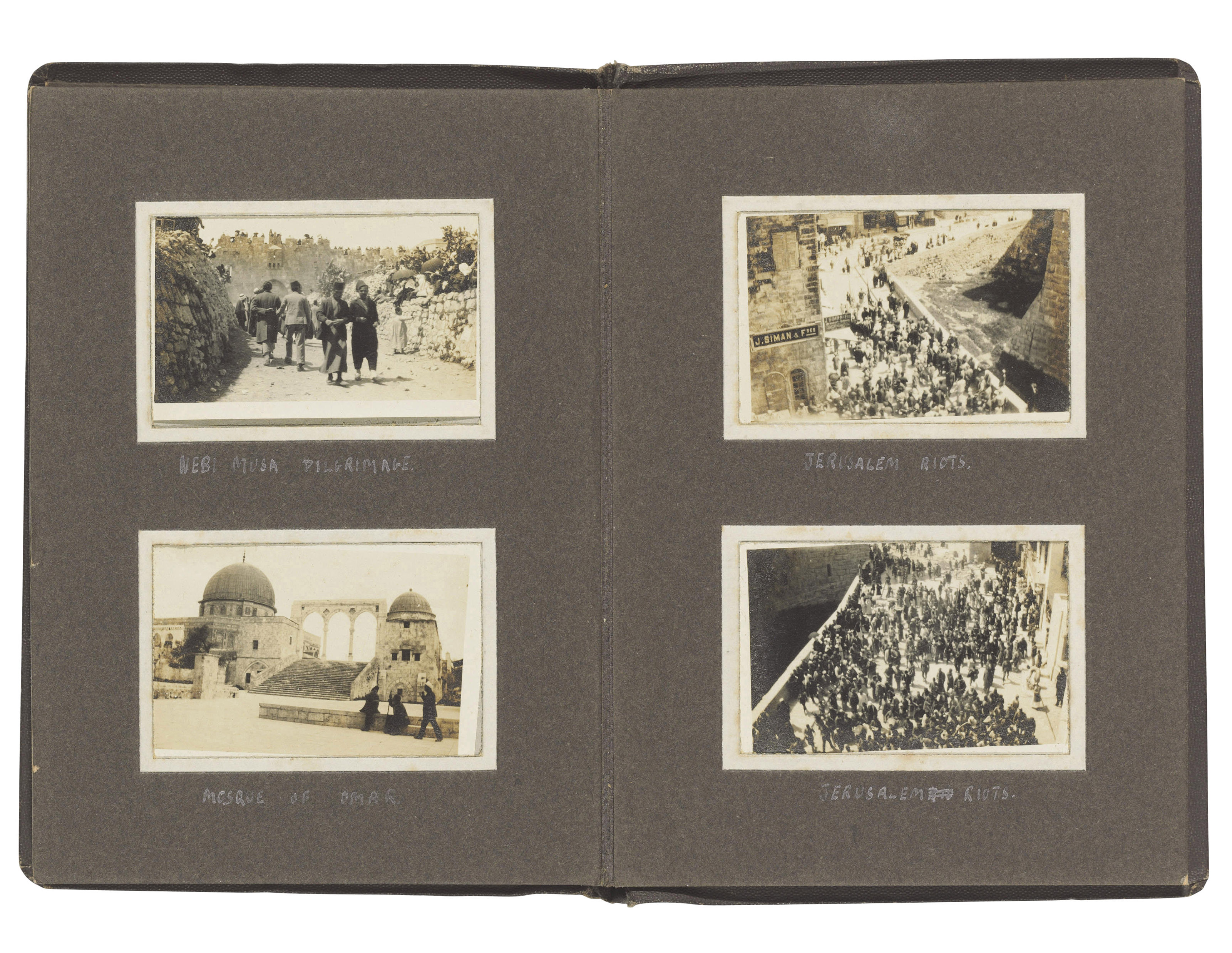 PHOTOGRAPH ALBUM, PALESTINE, 1920, PALESTINE – JERUSALEM RIOTS | Christie’s
