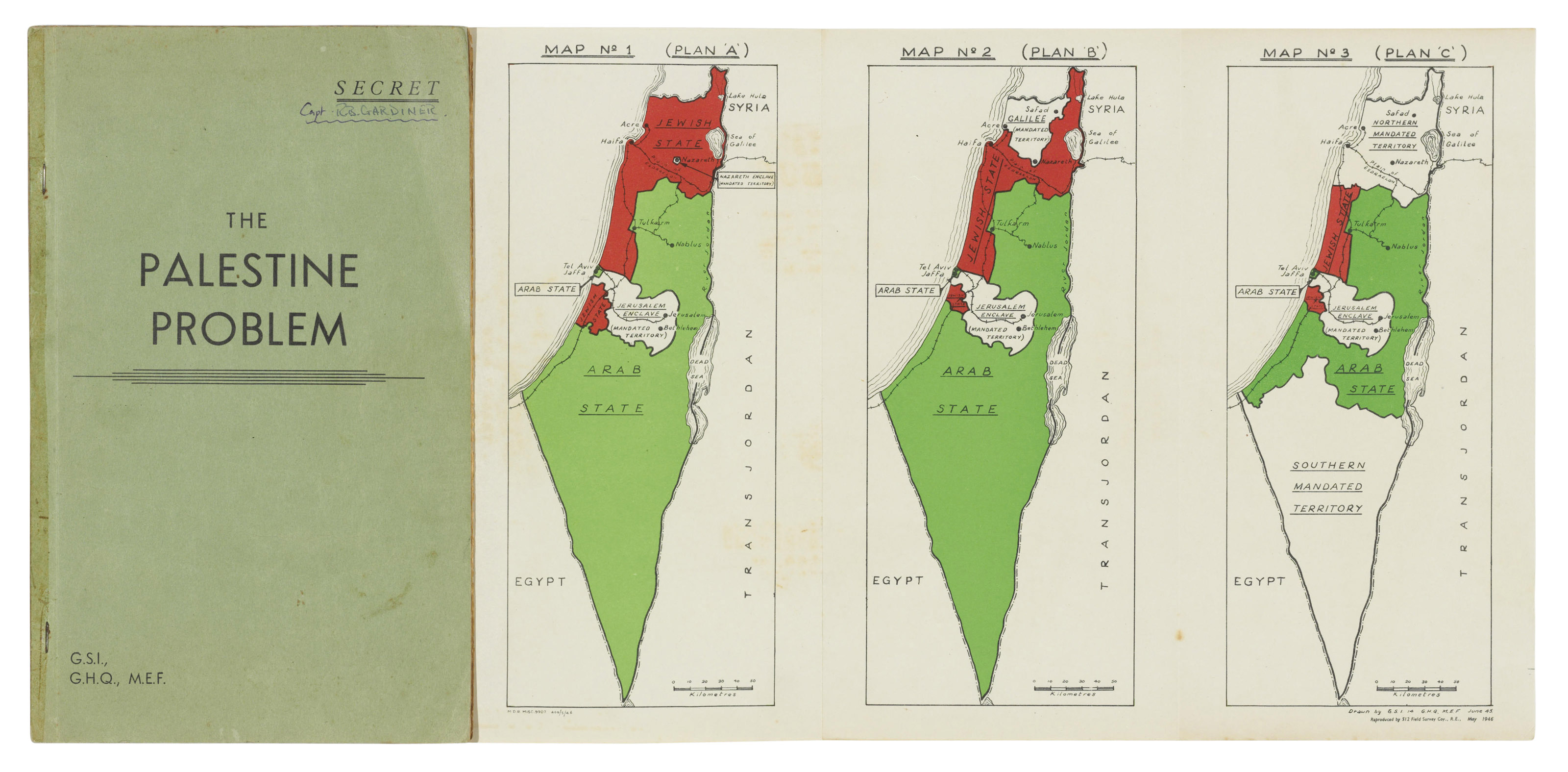 THE PALESTINE PROBLEM. GENERAL HEADQUARTERS PRESS, 1946, PALESTINE ...