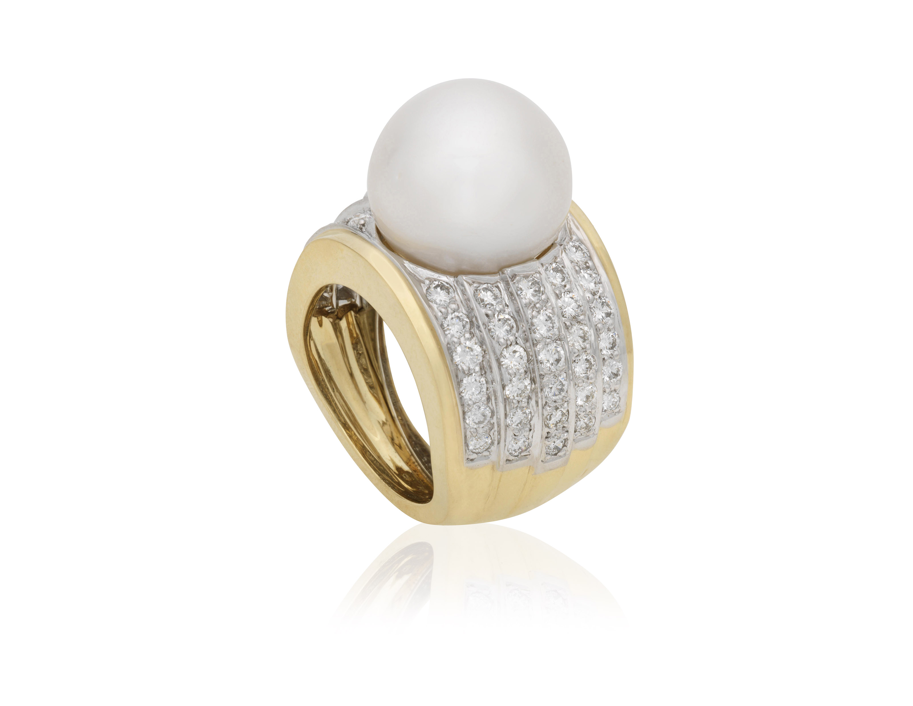 DAVID WEBB CULTURED PEARL AND DIAMOND RING, | Christie’s