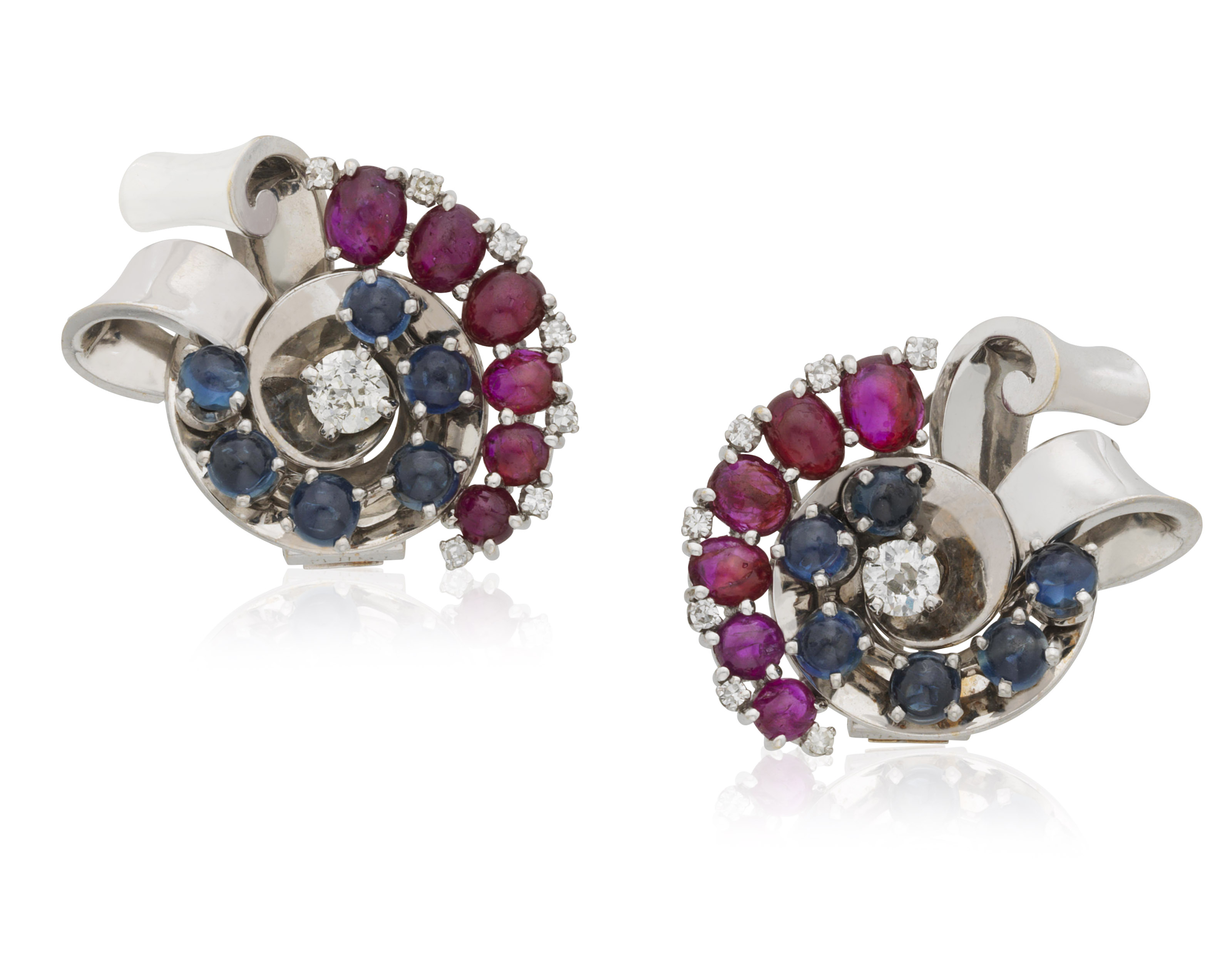 TRABERT & HOEFFER MAUBOUSSIN RETRO MULTI GEM EARRINGS, | Christie’s
