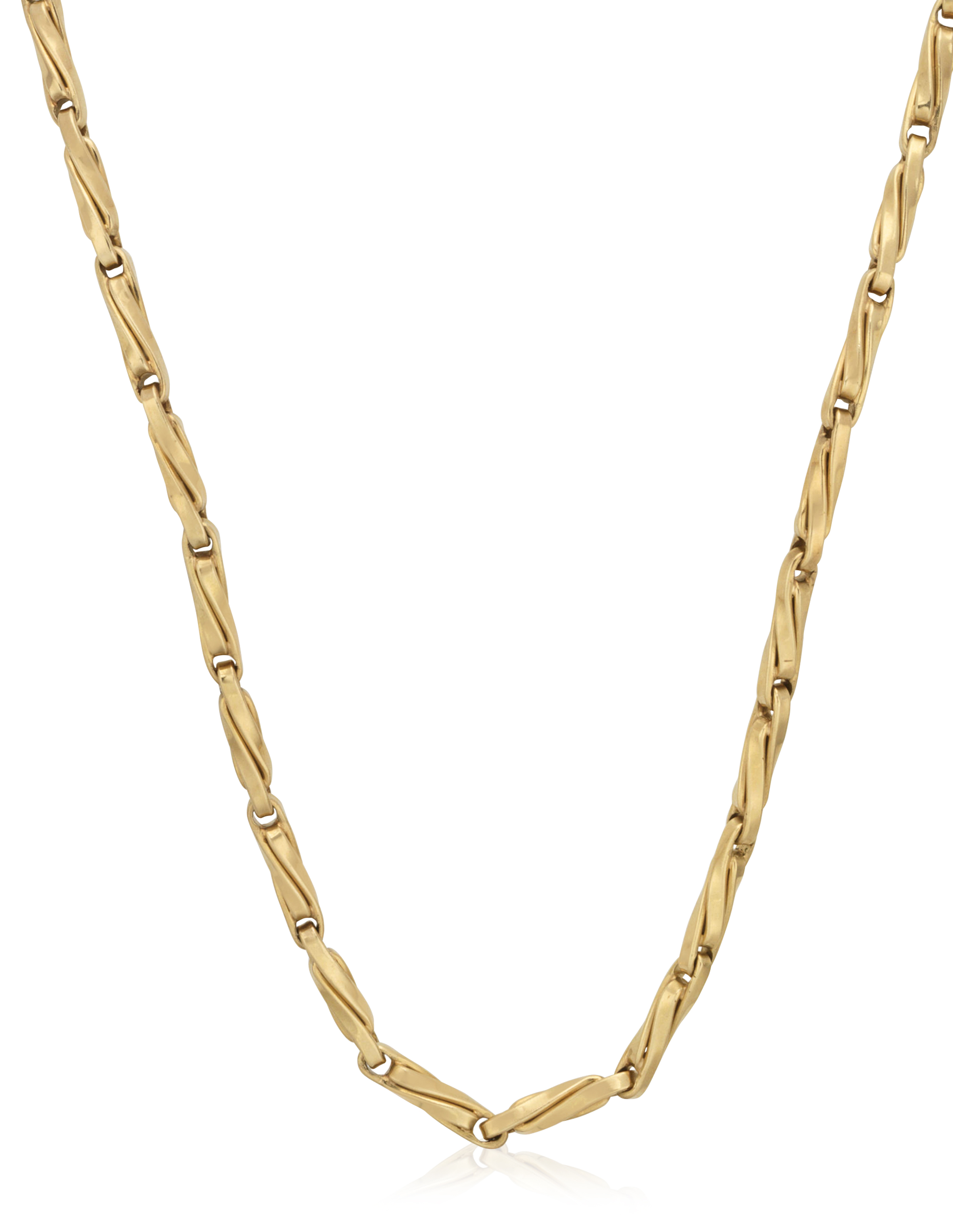 SCULPTED GOLD LINK LONG CHAIN NECKLACE, | Christie’s