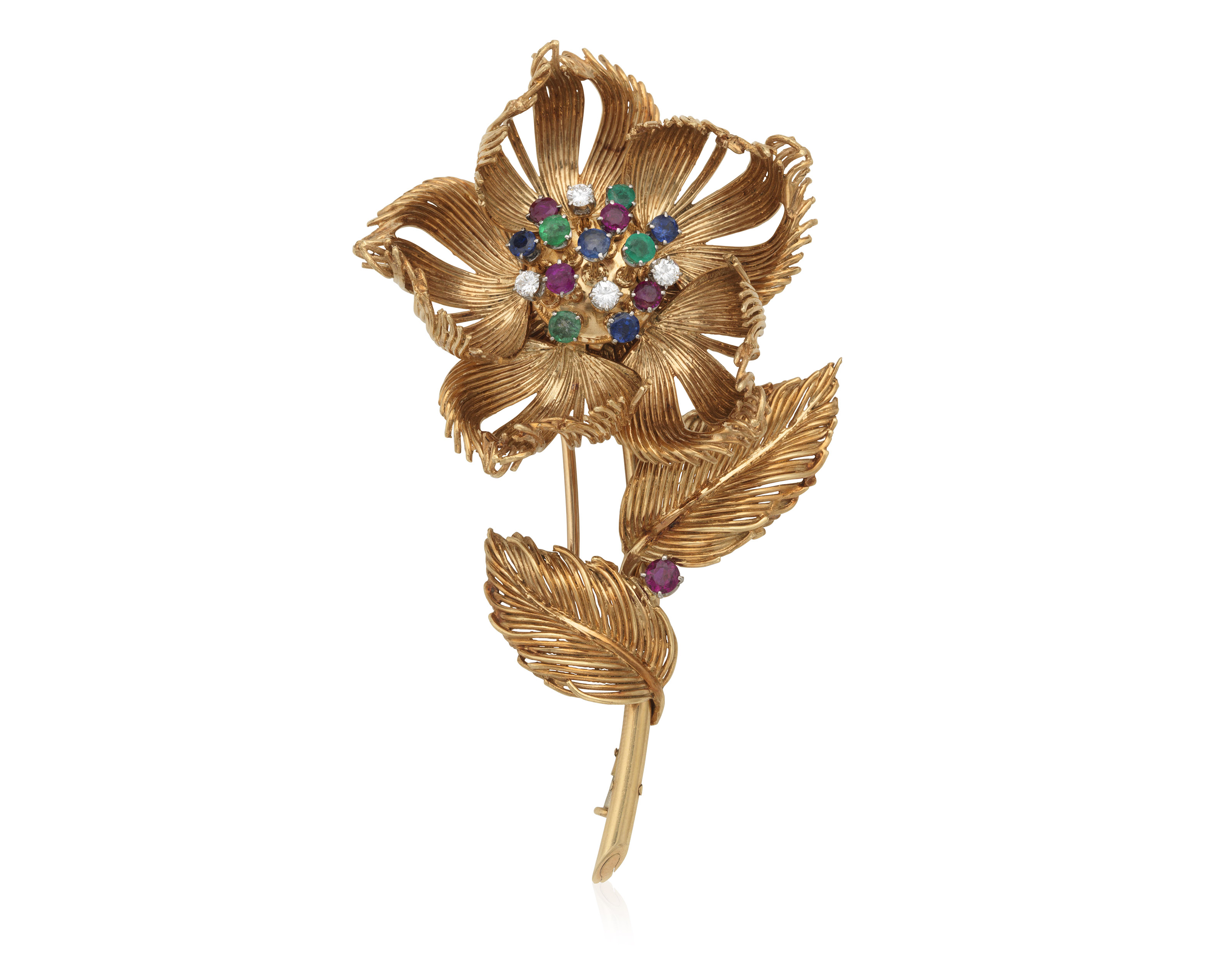 CARTIER 'OPENING ROSE' MULTI-GEM BROOCH, | Christie’s