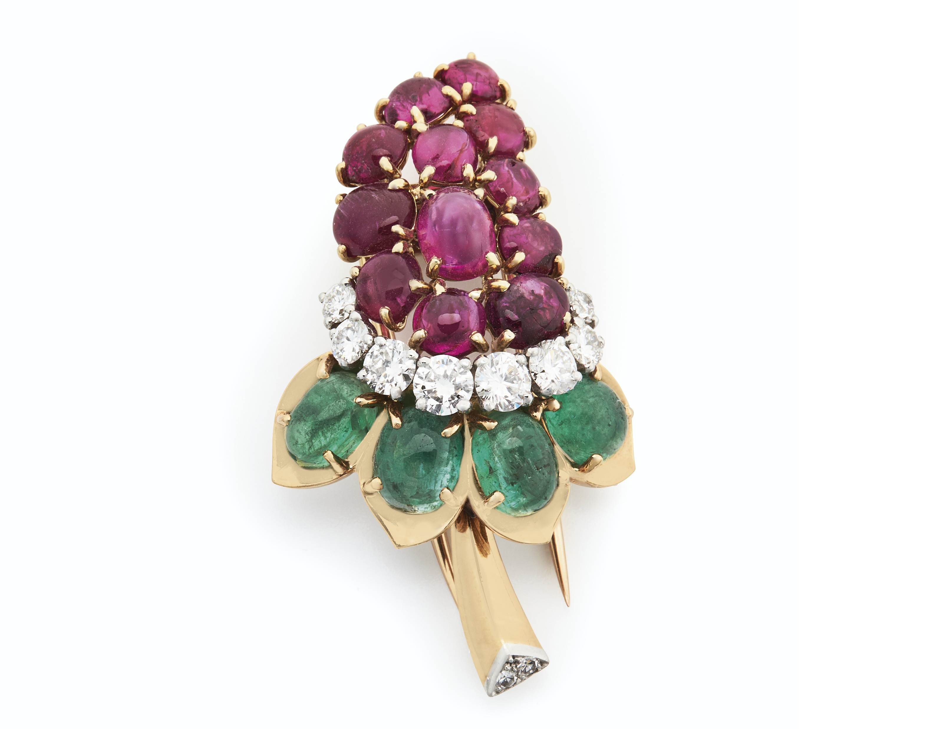 CARTIER RUBY, EMERALD AND DIAMOND FLOWER BROOCH, | Christie’s