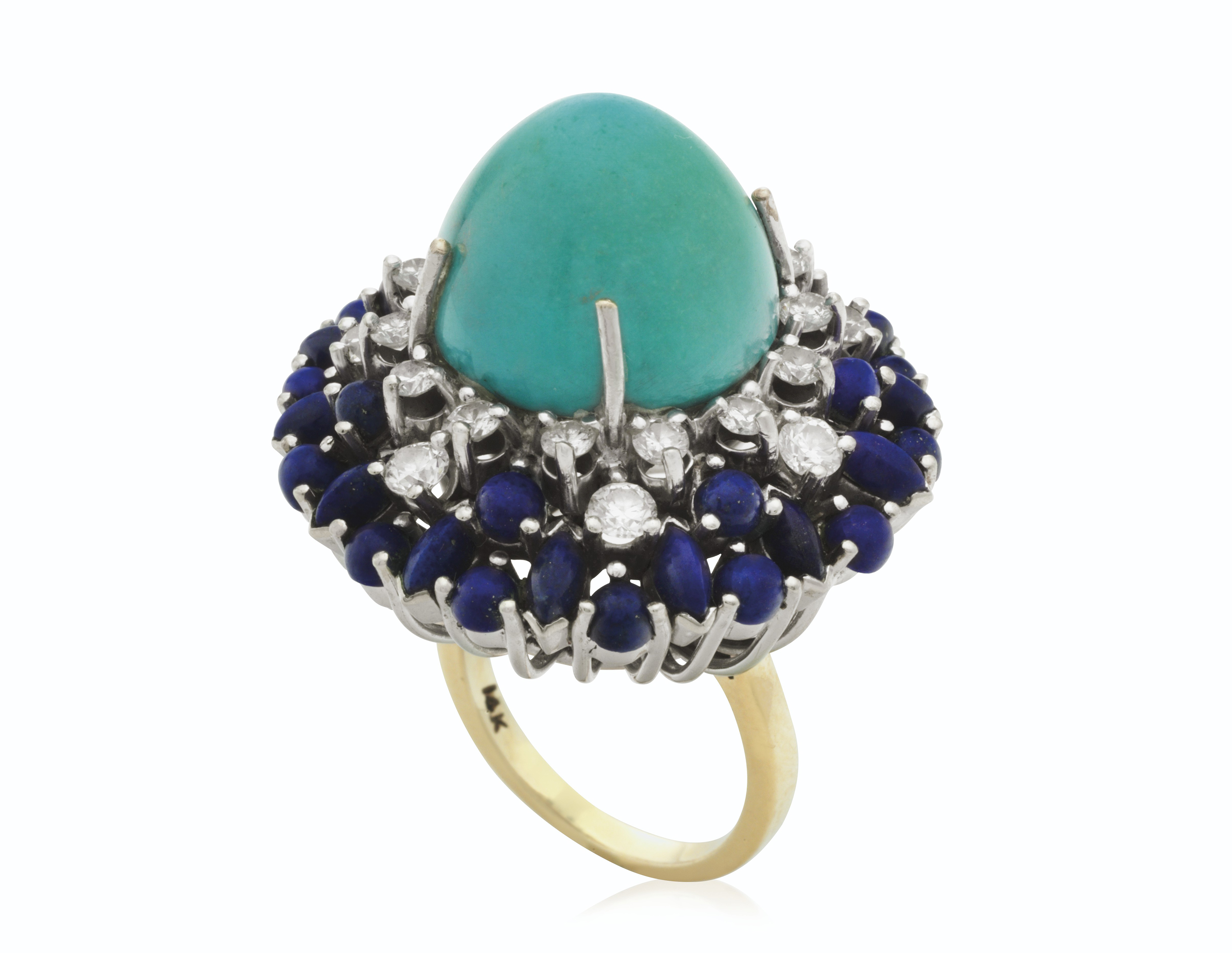 TURQUOISE, LAPIS LAZULI AND DIAMOND RING, | Christie’s