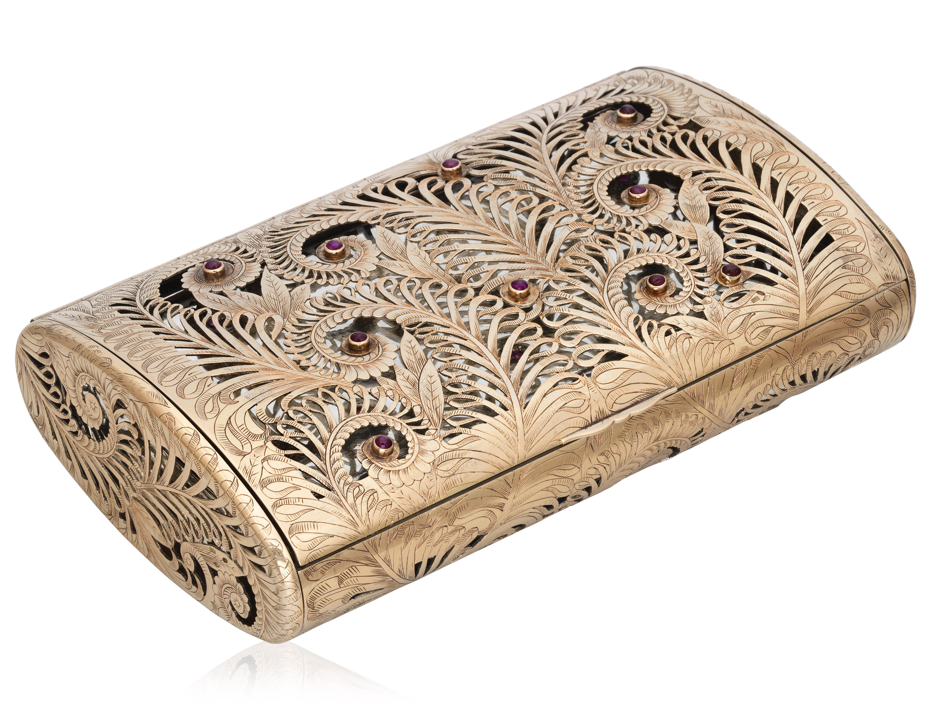 BOUCHERON RUBY SET SILVER AND GOLD PLATED VANITY CASE, | Christie’s