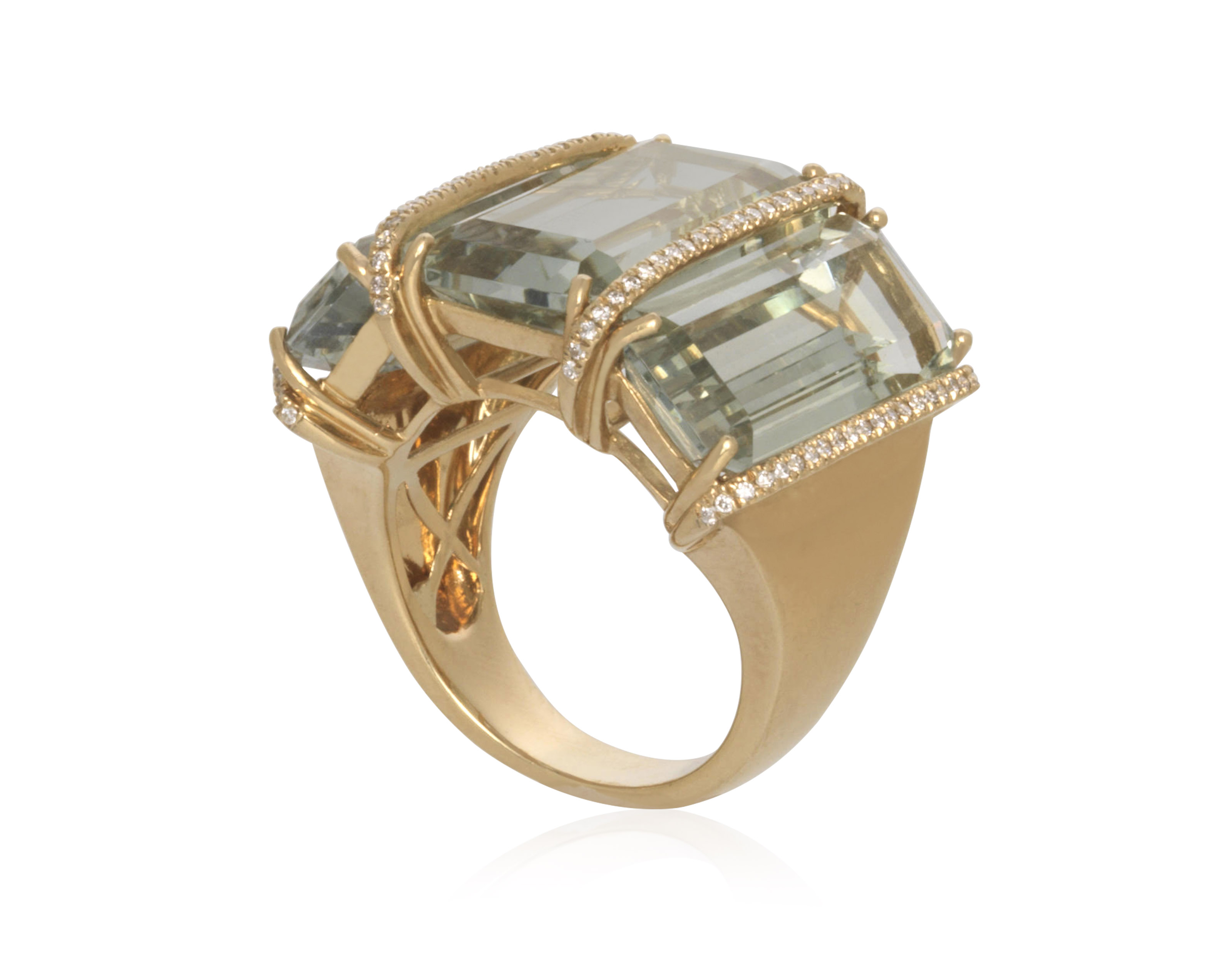 GREEN QUARTZ AND DIAMOND RING, | Christie’s