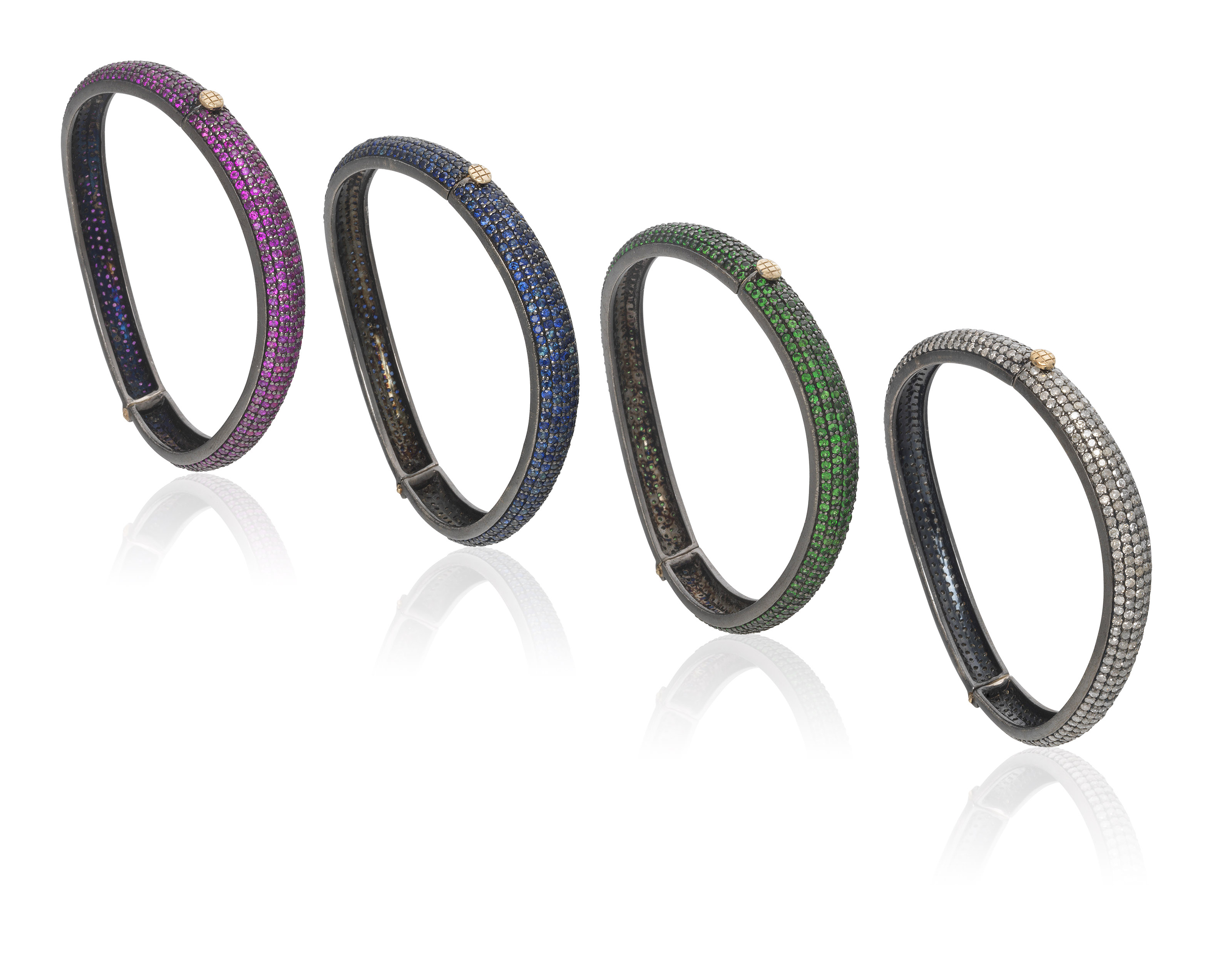 GROUP OF MULTI-GEM SET BANGLE BRACELETS, | Christie’s