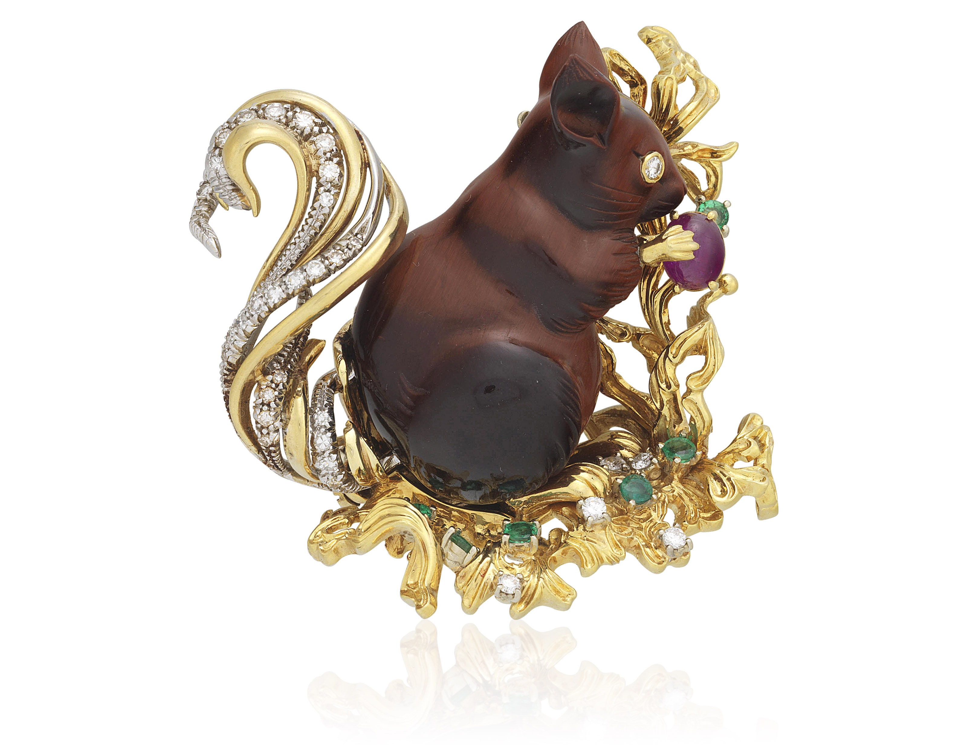 MULTI GEM AND DIAMOND SQUIRREL BROOCH, | Christie’s