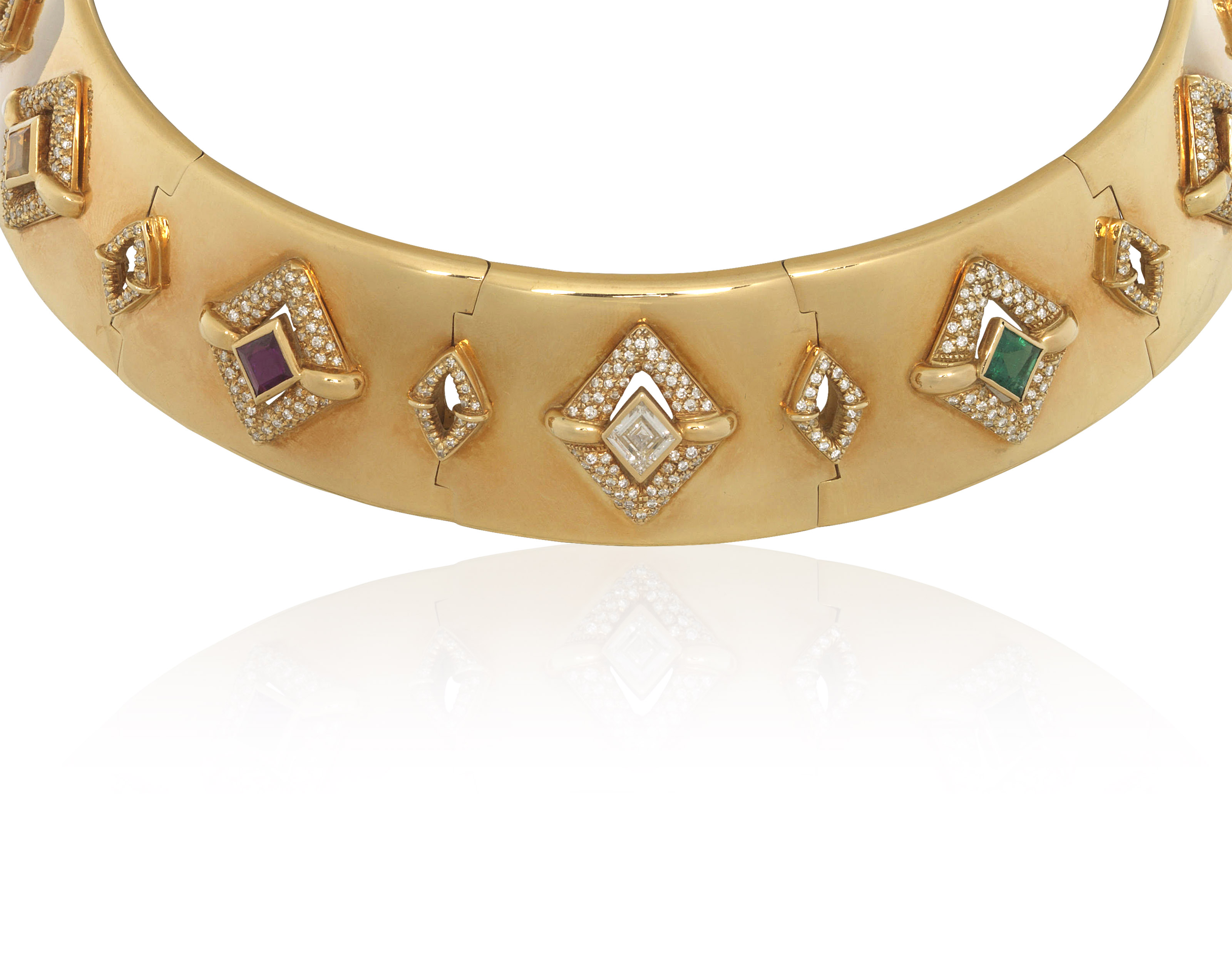 DIAMOND AND MULTI-GEM COLLAR NECKLACE, | Christie’s