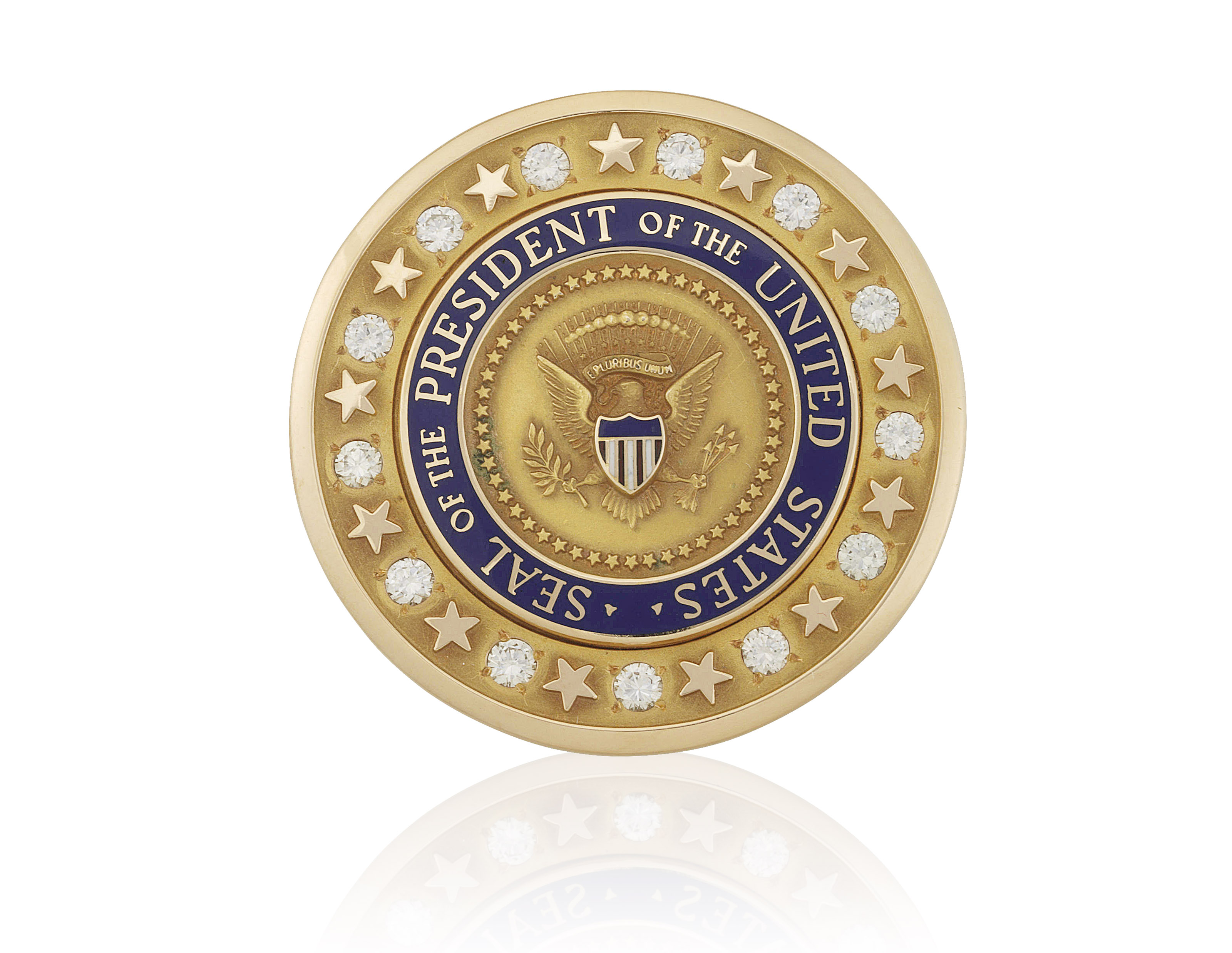 'SEAL OF THE PRESIDENT OF THE UNITED STATES' GOLD AND DIAMOND PIN ...