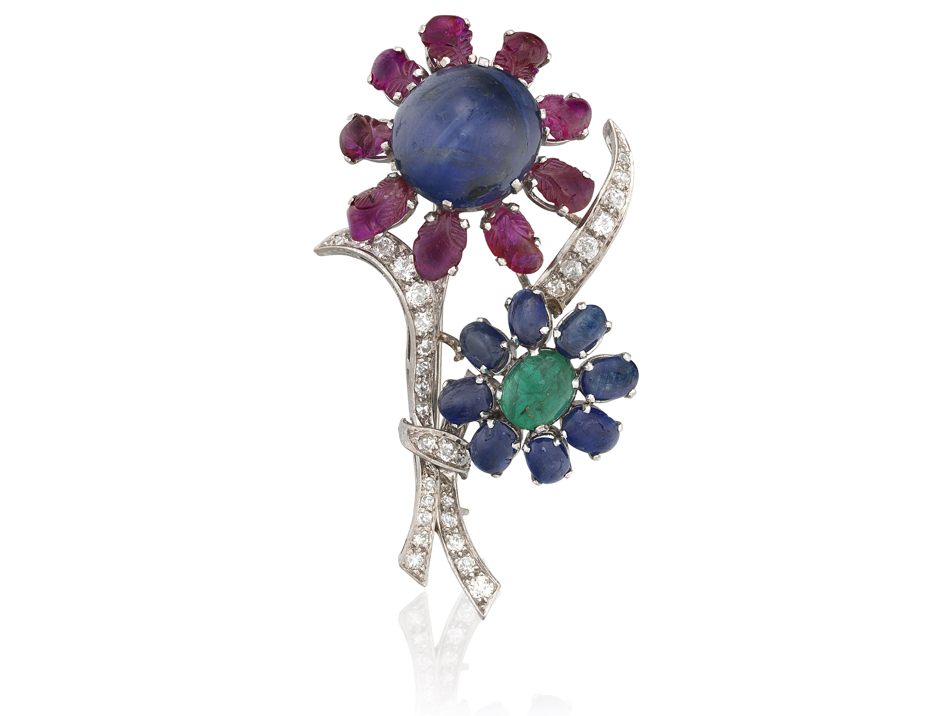 MULTI-GEM AND DIAMOND BROOCH, | Christie’s