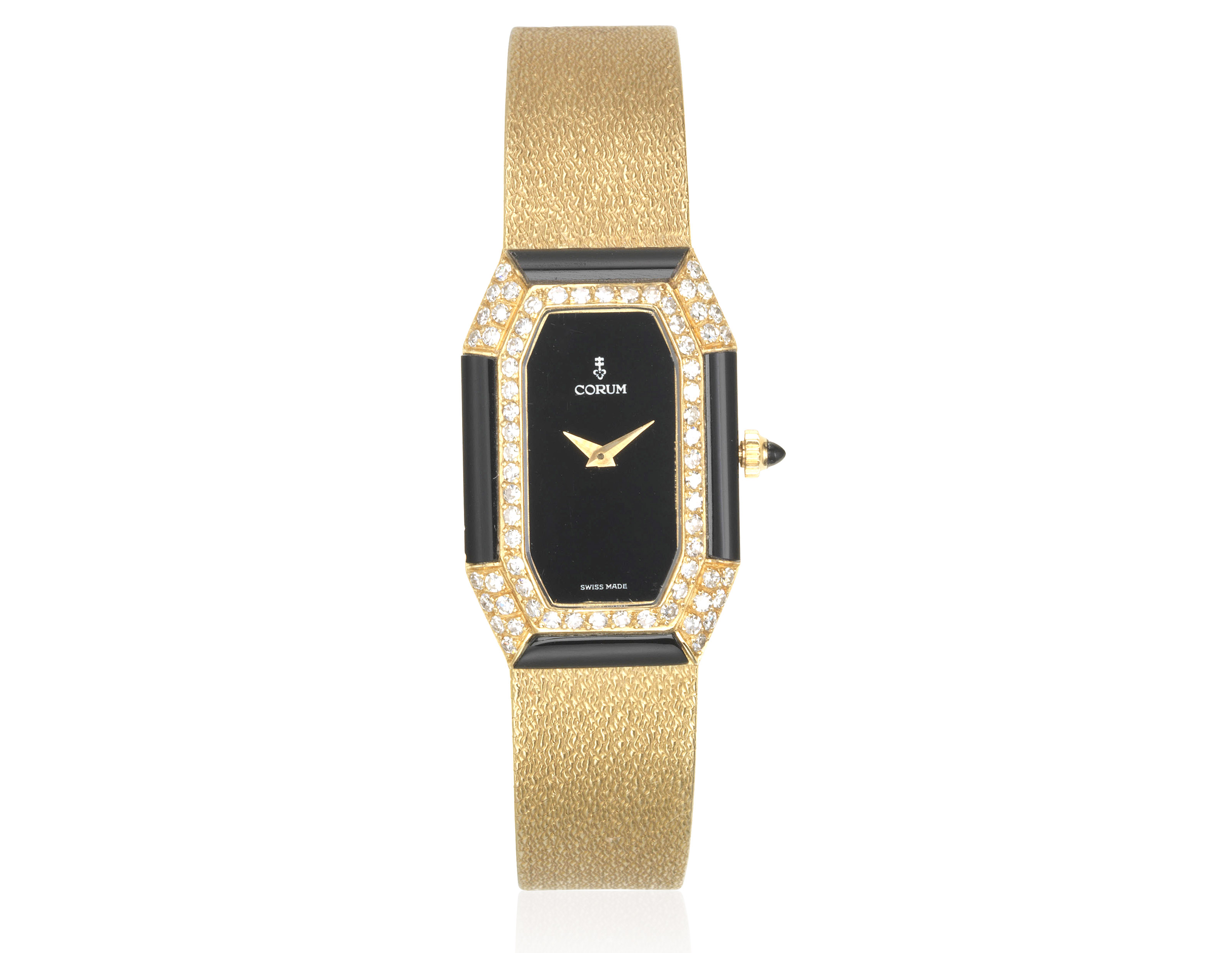 CORUM LADIES DIAMOND AND ONYX WATCH, | Christie’s