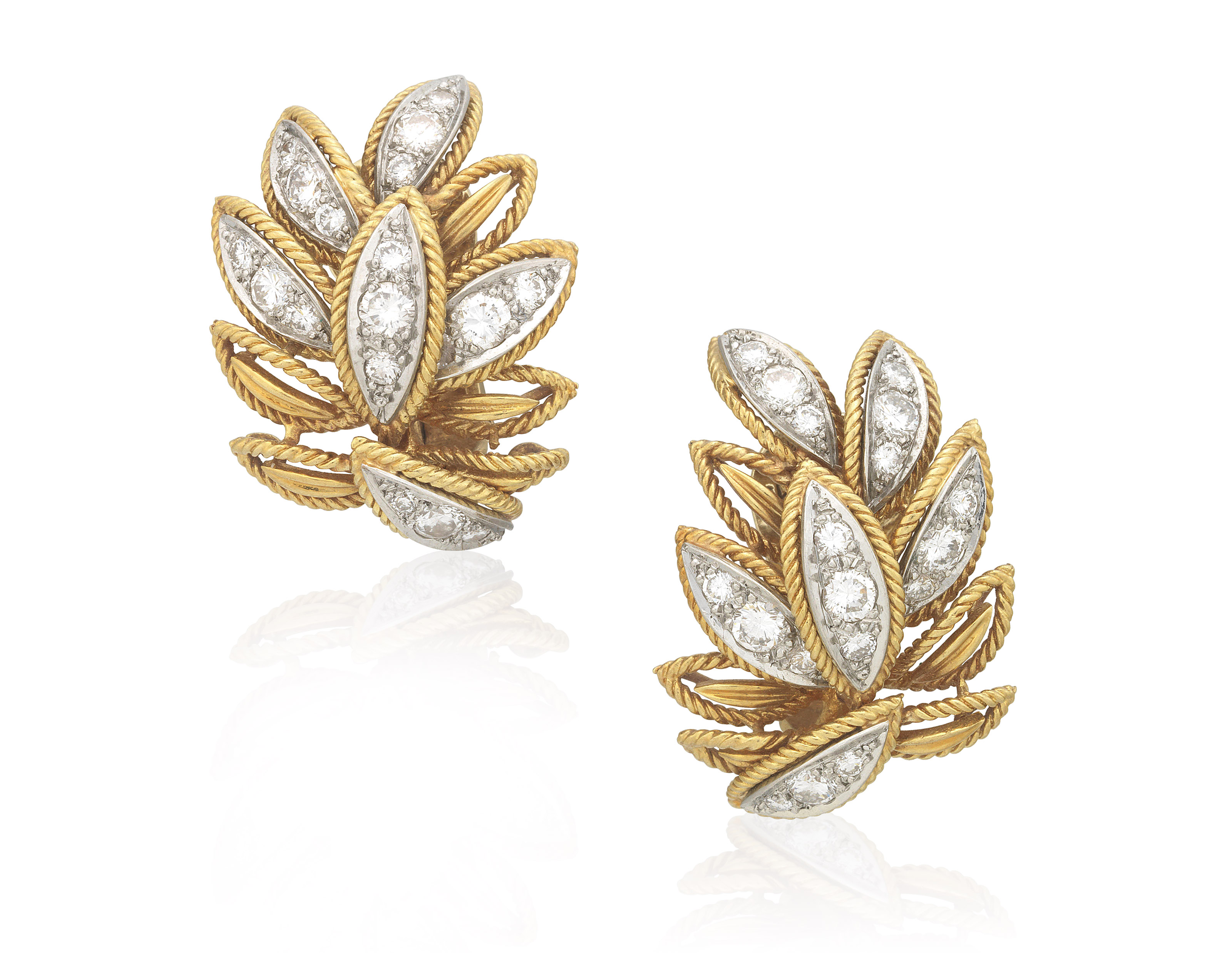 VAN CLEEF & ARPELS FOLIATE DIAMOND EARRINGS, | Christie’s
