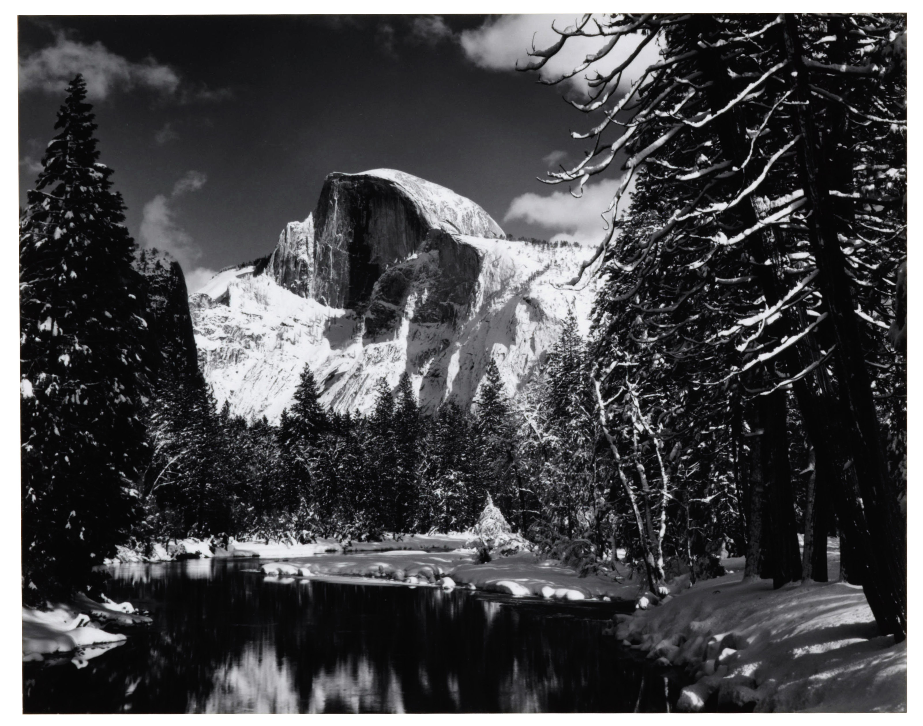 ANSEL ADAMS (1902–1984), Half Dome, Merced River, Winter, Yosemite ...