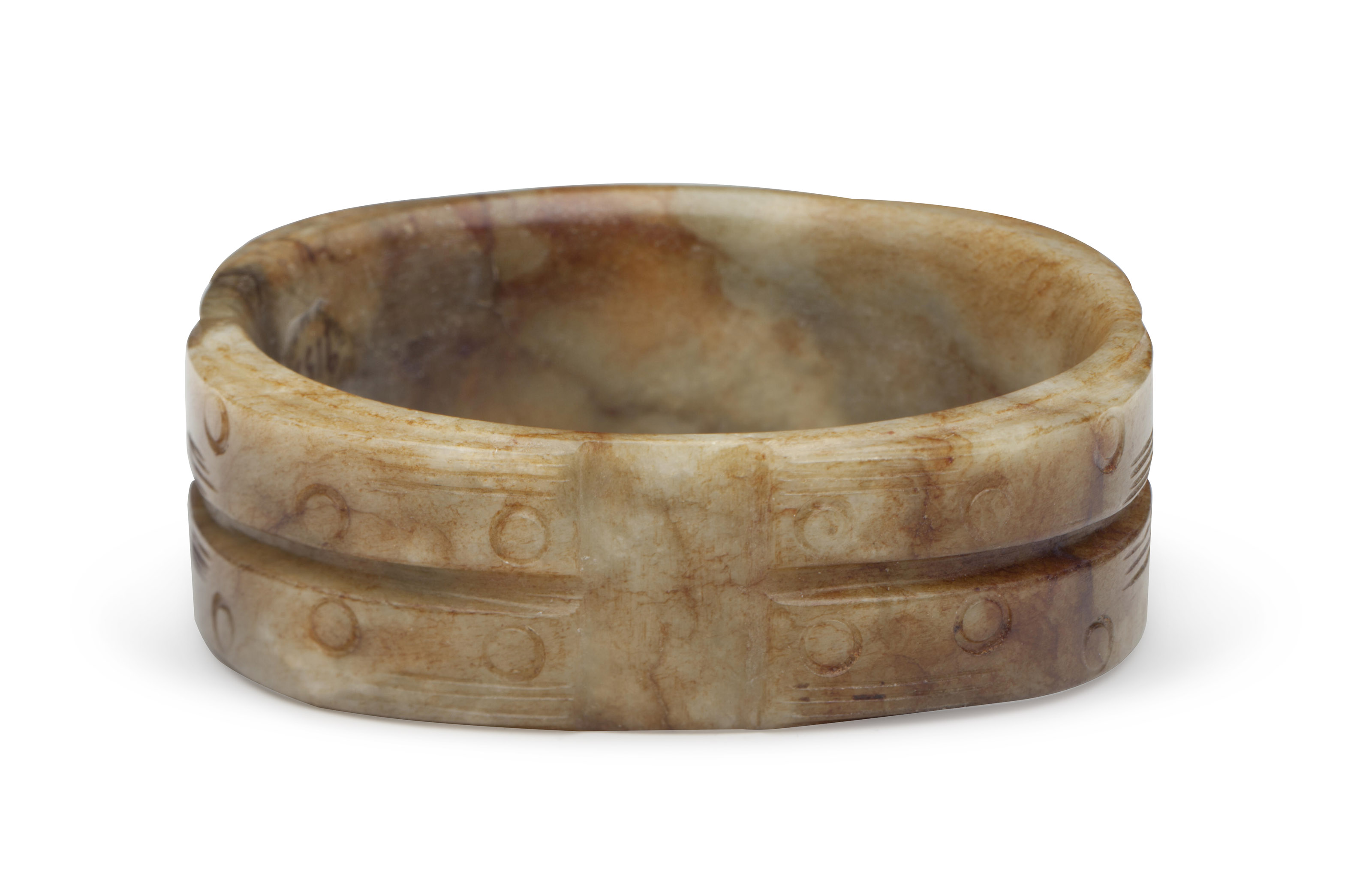 AN ARCHAISTIC BROWN JADE CONG, MING DYNASTY (1368-1644) OR LATER ...