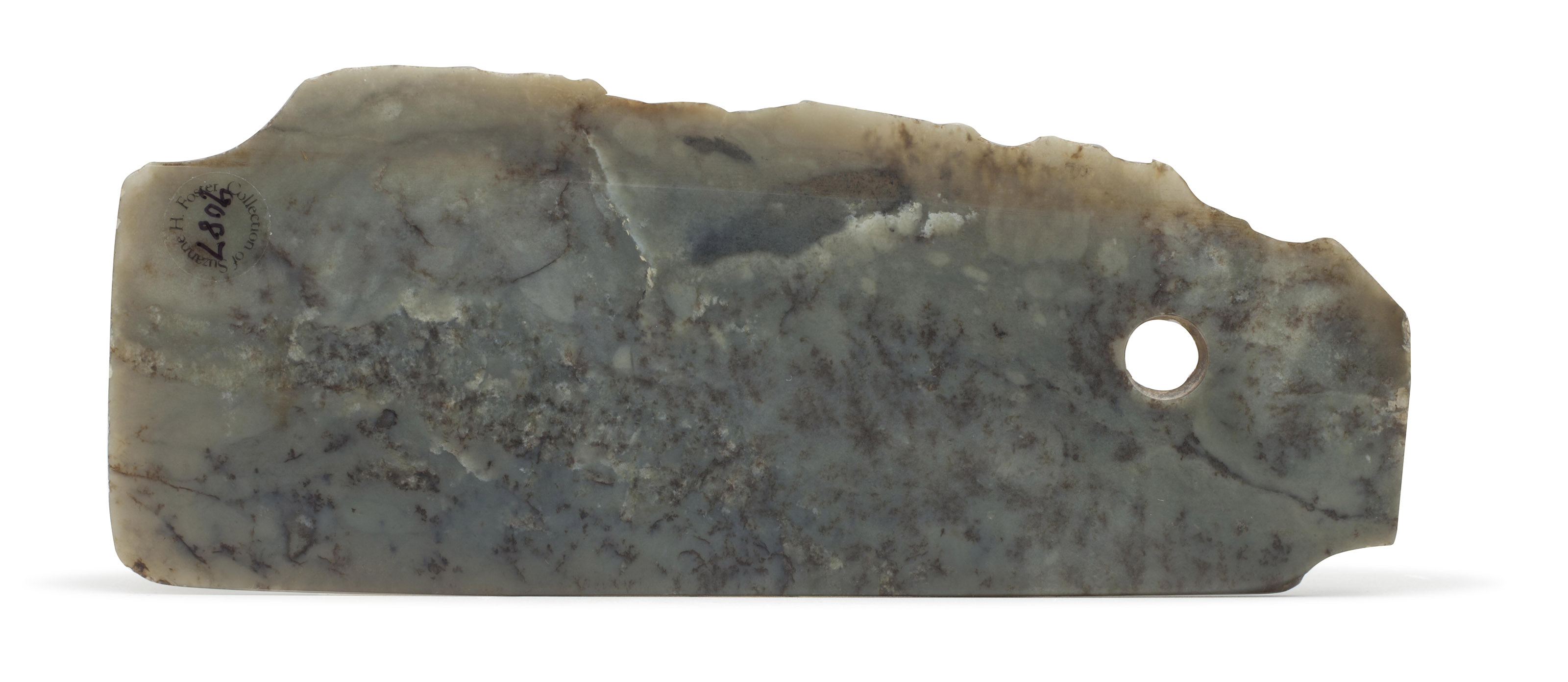 A GREEN JADE BLADE FRAGMENT, NEOLITHIC PERIOD (CIRCA 6500-1700 BC ...