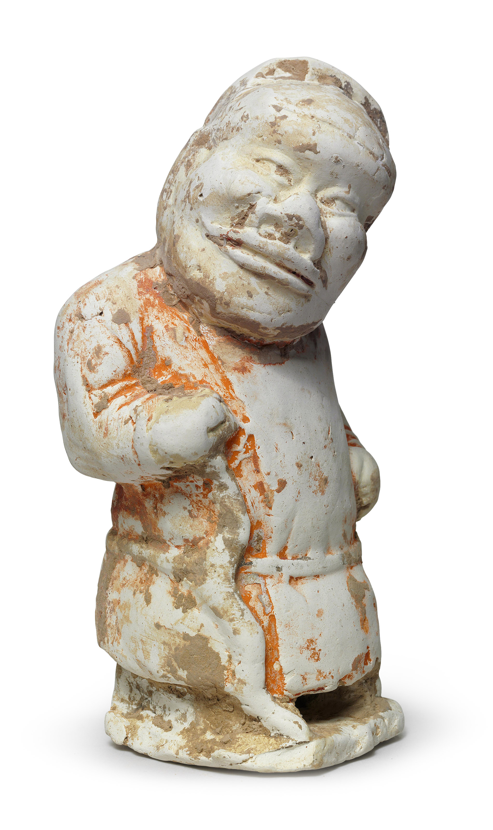 A SMALL PAINTED POTTERY FIGURE OF A DWARF, TANG DYNASTY (618-907 ...