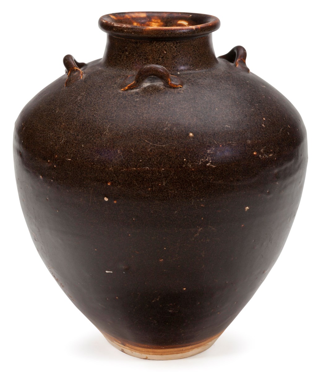 A LARGE BROWN-GLAZED STORAGE JAR, YUAN-MING DYNASTY, 14TH-15TH CENTURY ...