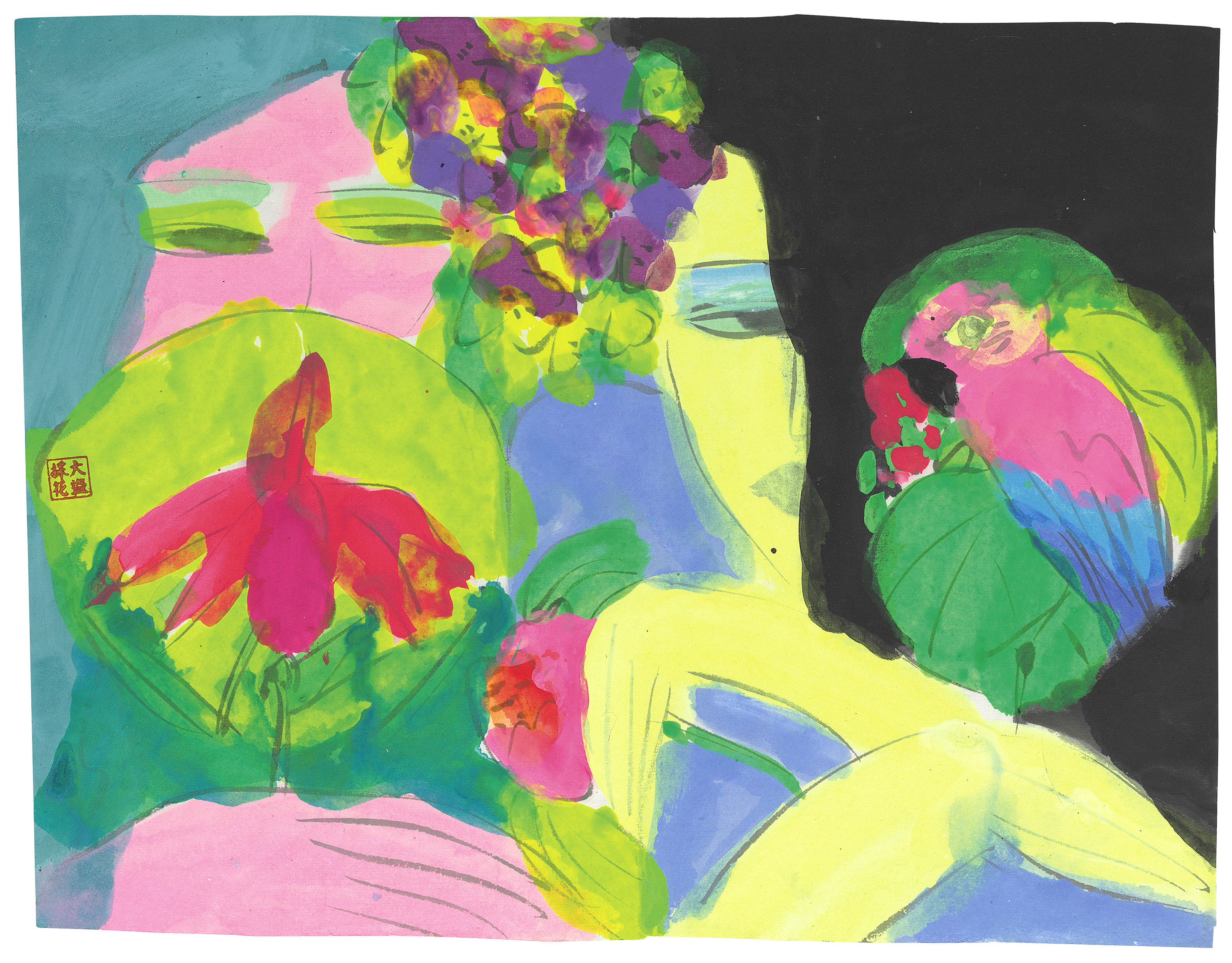 WALASSE TING (CHINA/USA, 1929-2010), Untitled (Women With Flower and ...