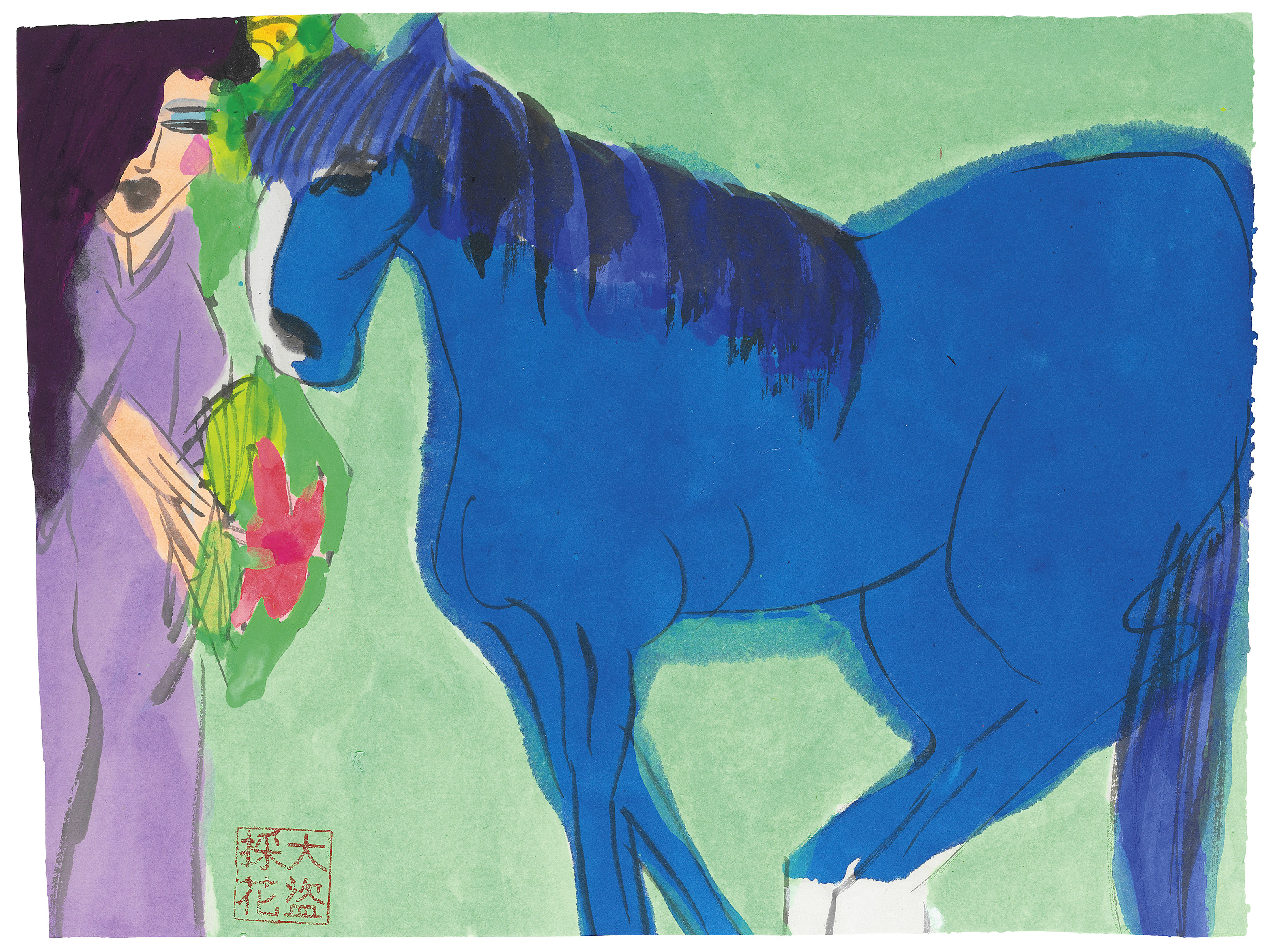 WALASSE TING (CHINA/USA, 1929-2010), Untitled (Lady and Horse) | Christie’s