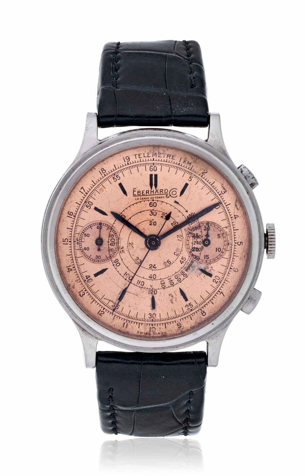 EBERHARD & CO. LA CHAUX-DE-FONDS, SALMON DIAL PRE-EXTRA FORT OVERSIZED ...