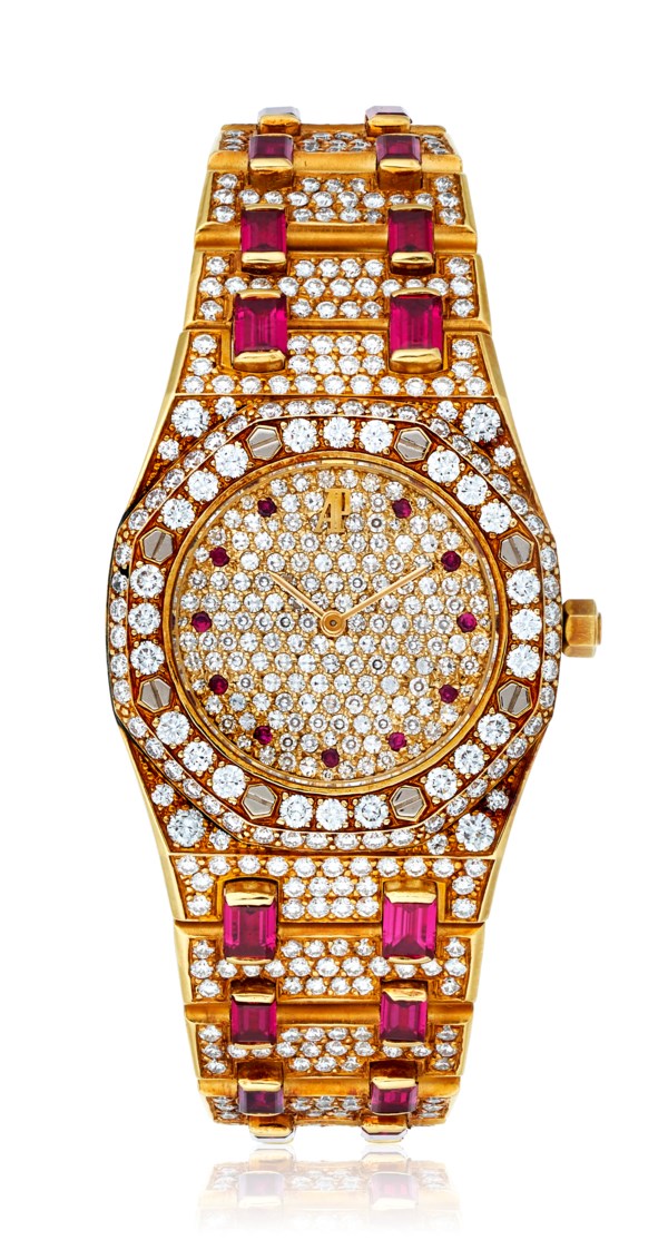 AUDEMARS PIGUET, LADIES DIAMOND AND RUBY- SET ROYAL OAK, | Christie’s