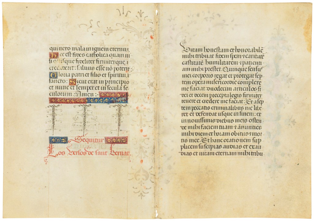 A substantial fragment of a Spanish devotional manuscript, [Spain, c ...