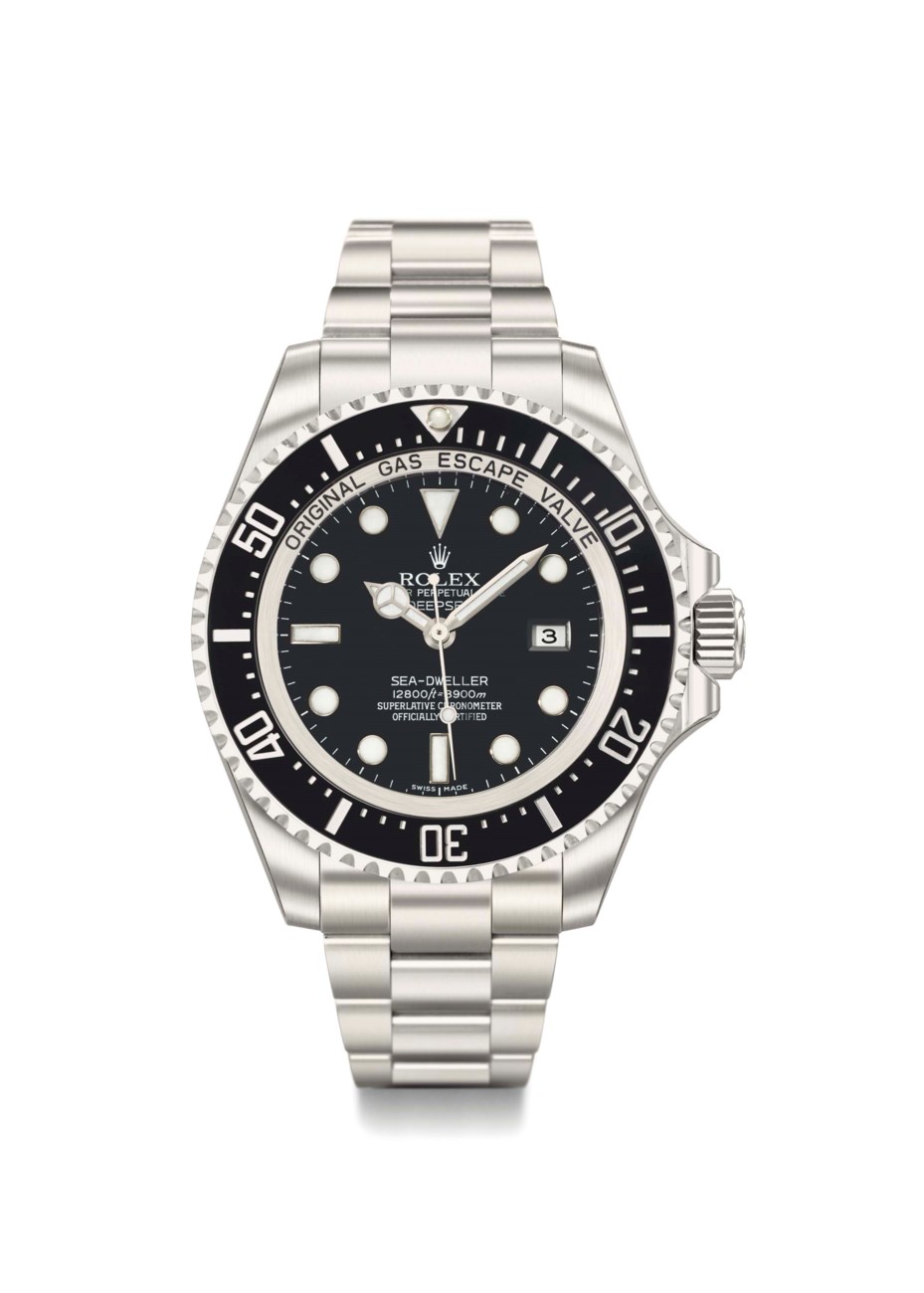 Rolex. A fine and large stainless steel automatic diver’s wristwatch ...
